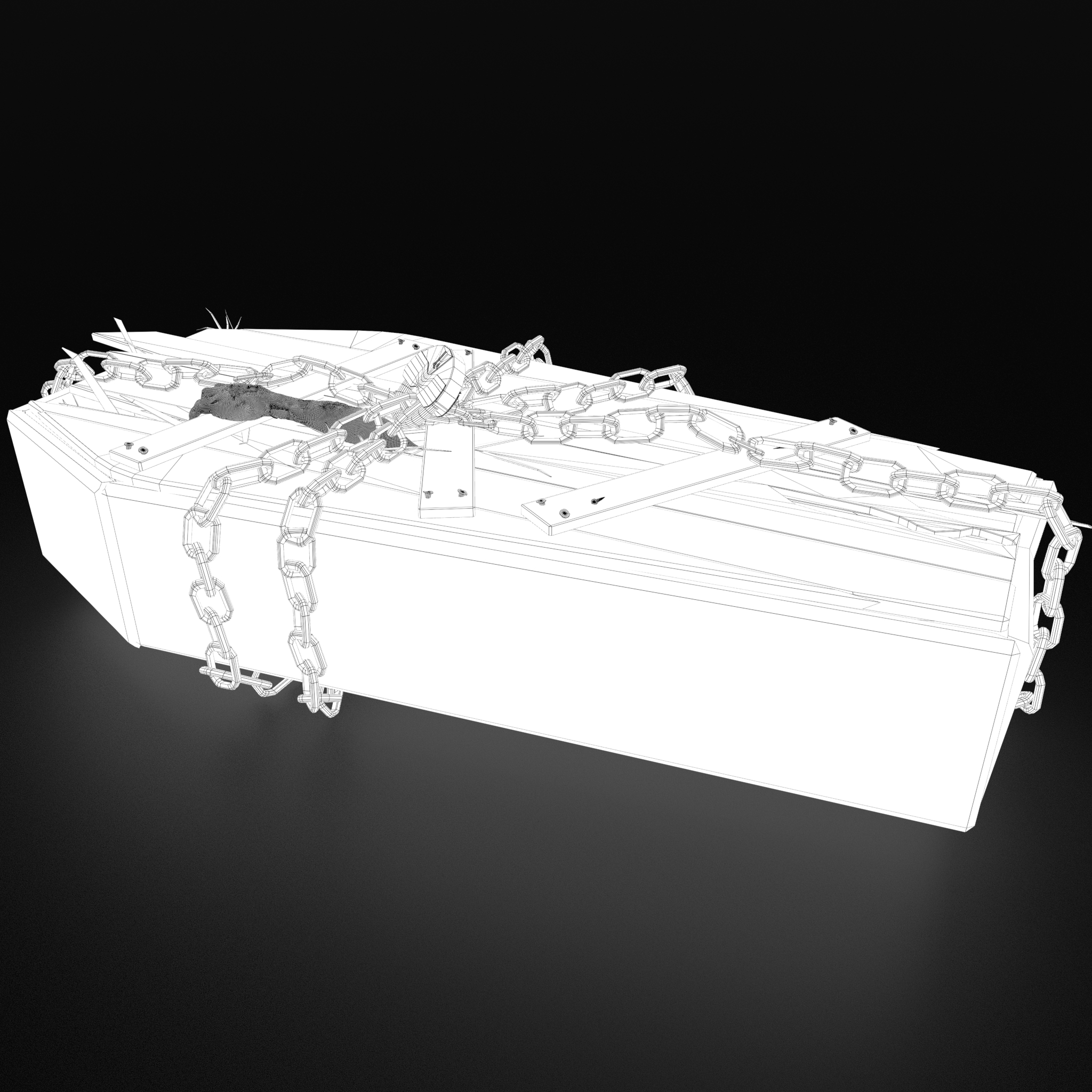 Wood Coffin with Hand - 3D Model by Get Dead Entertainment