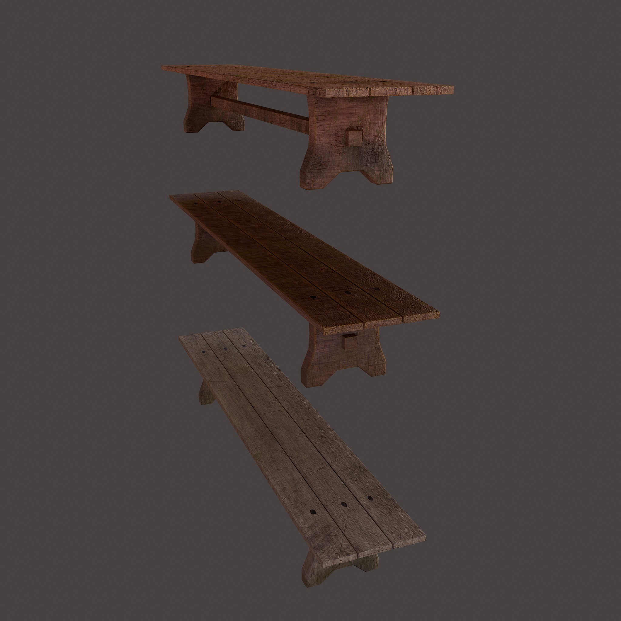 Wooden Bench - Free 3D Model by Get Dead Entertainment