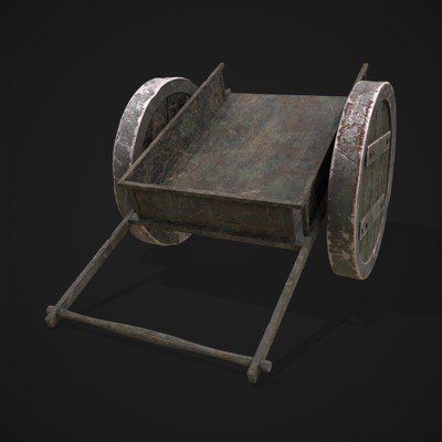 Wooden Cart Metal Wheeled - 3D Model by Get Dead Entertainment