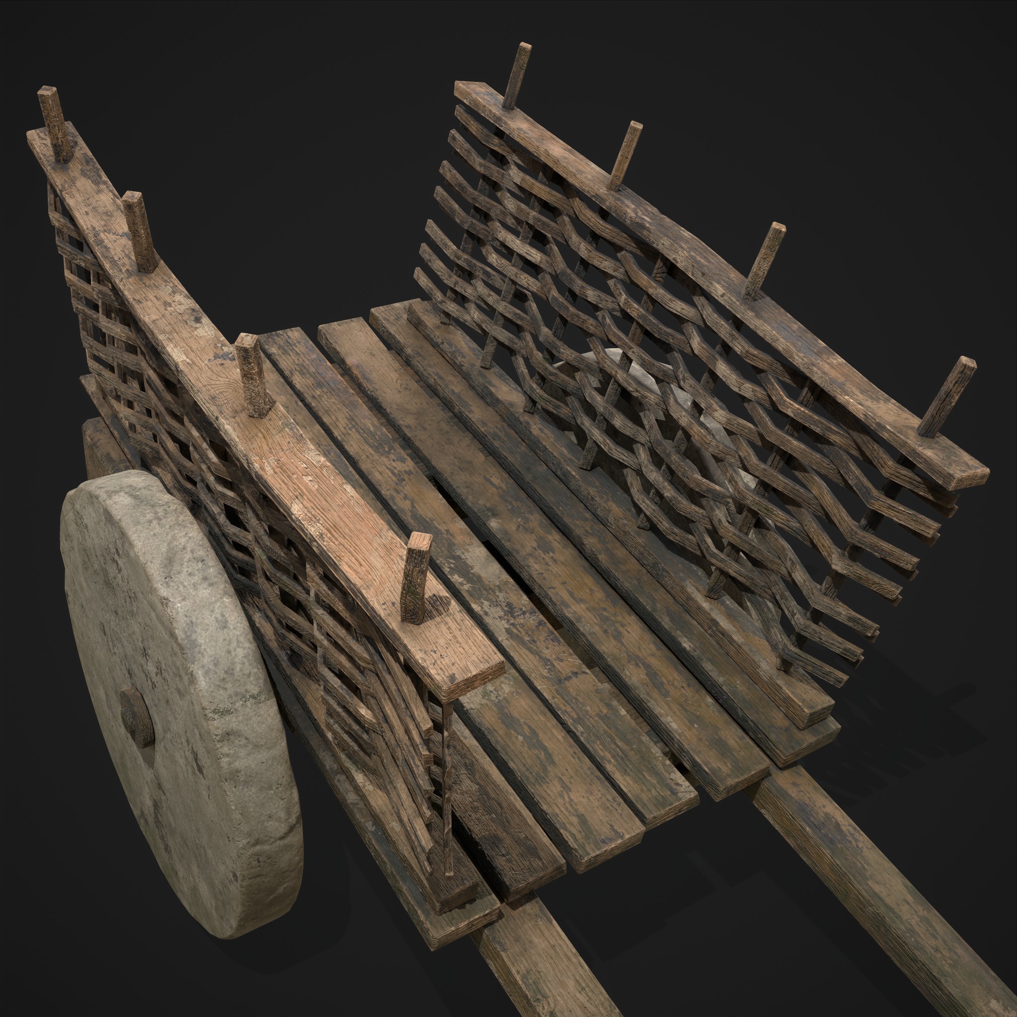 Wooden Cart Planked Hinges - 3D Model by Get Dead Entertainment