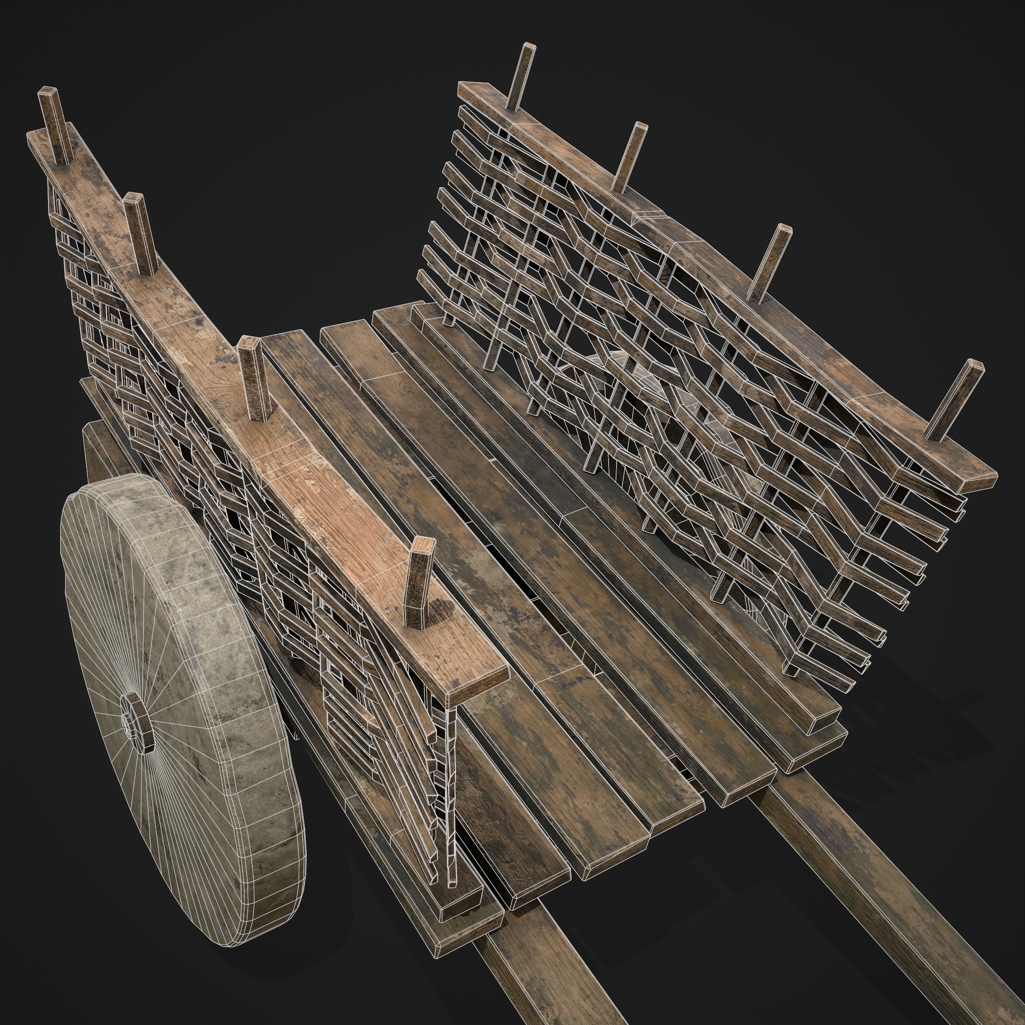 Wooden Cart Planked Hinges - 3D Model by Get Dead Entertainment
