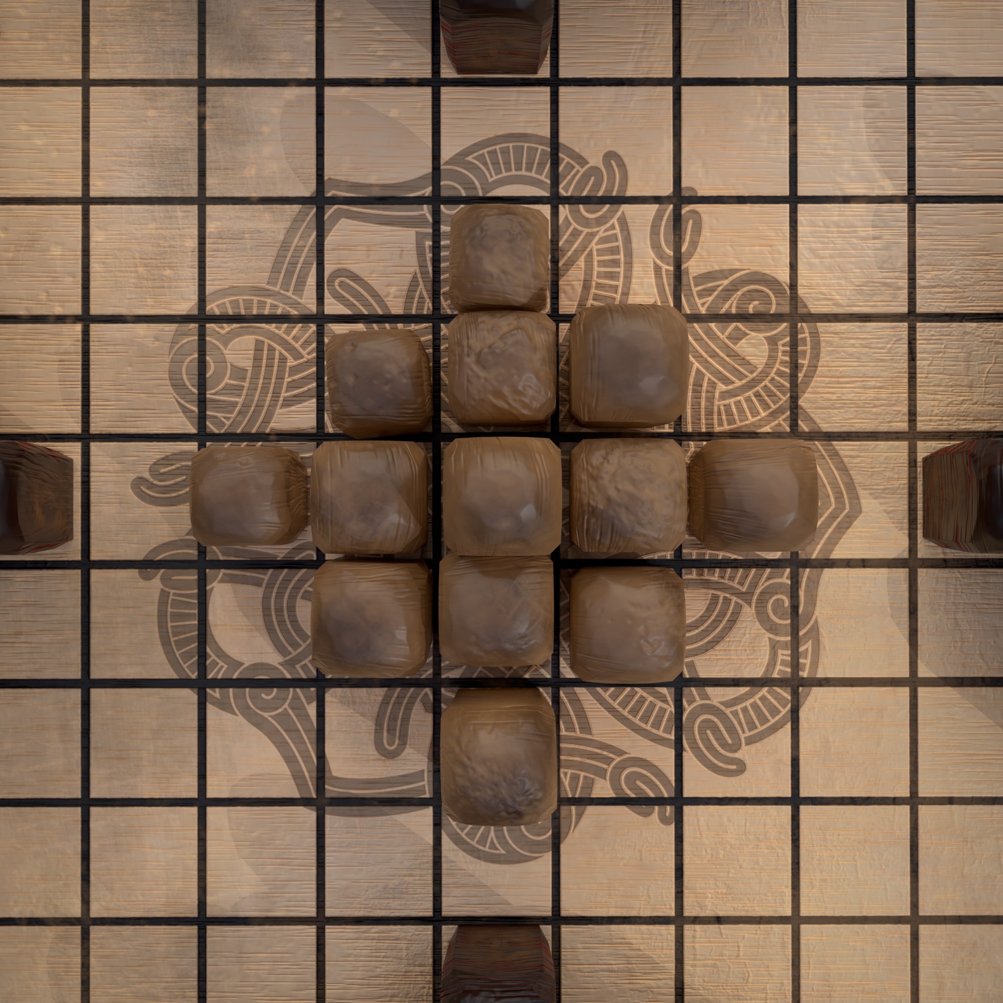 Wooden Carved Hnefatafl Viking Chess Set - 3D Model by Get Dead ...