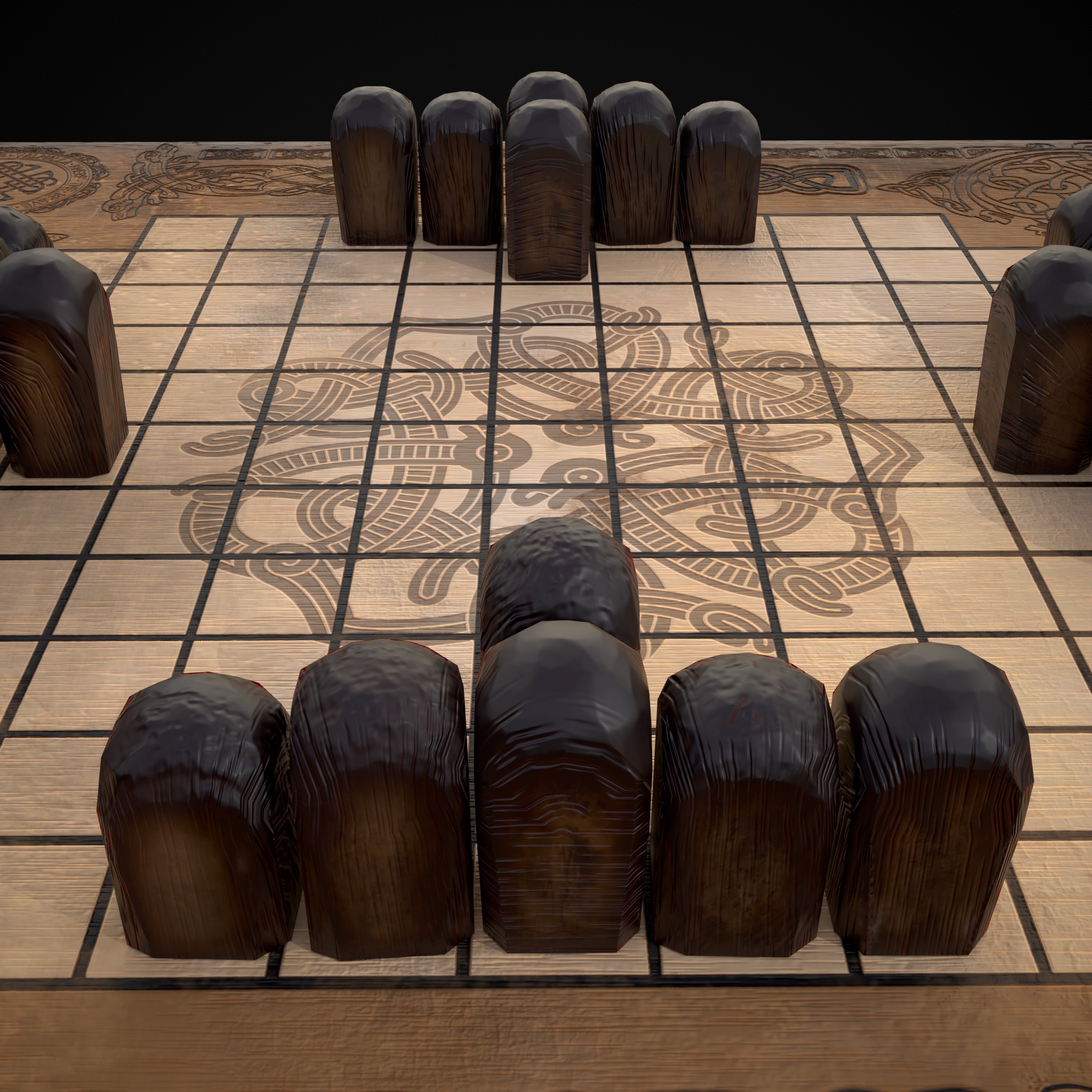 Wooden Carved Hnefatafl Viking Chess Set - 3D Model by Get Dead ...