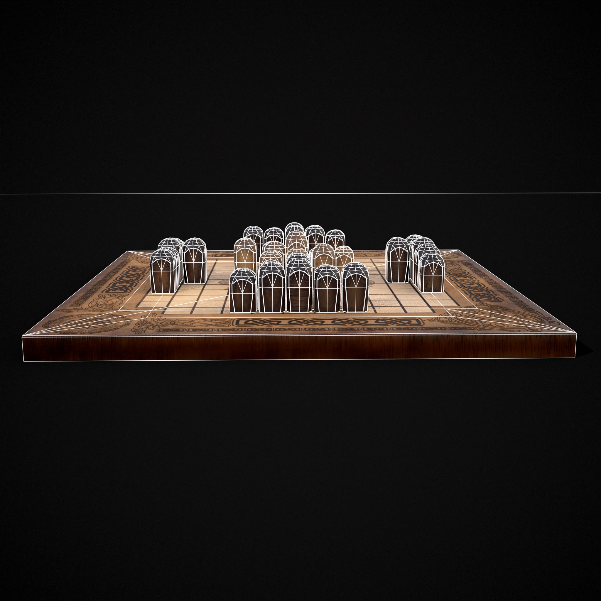 Wooden Carved Hnefatafl Viking Chess Set - 3D Model by Get Dead ...