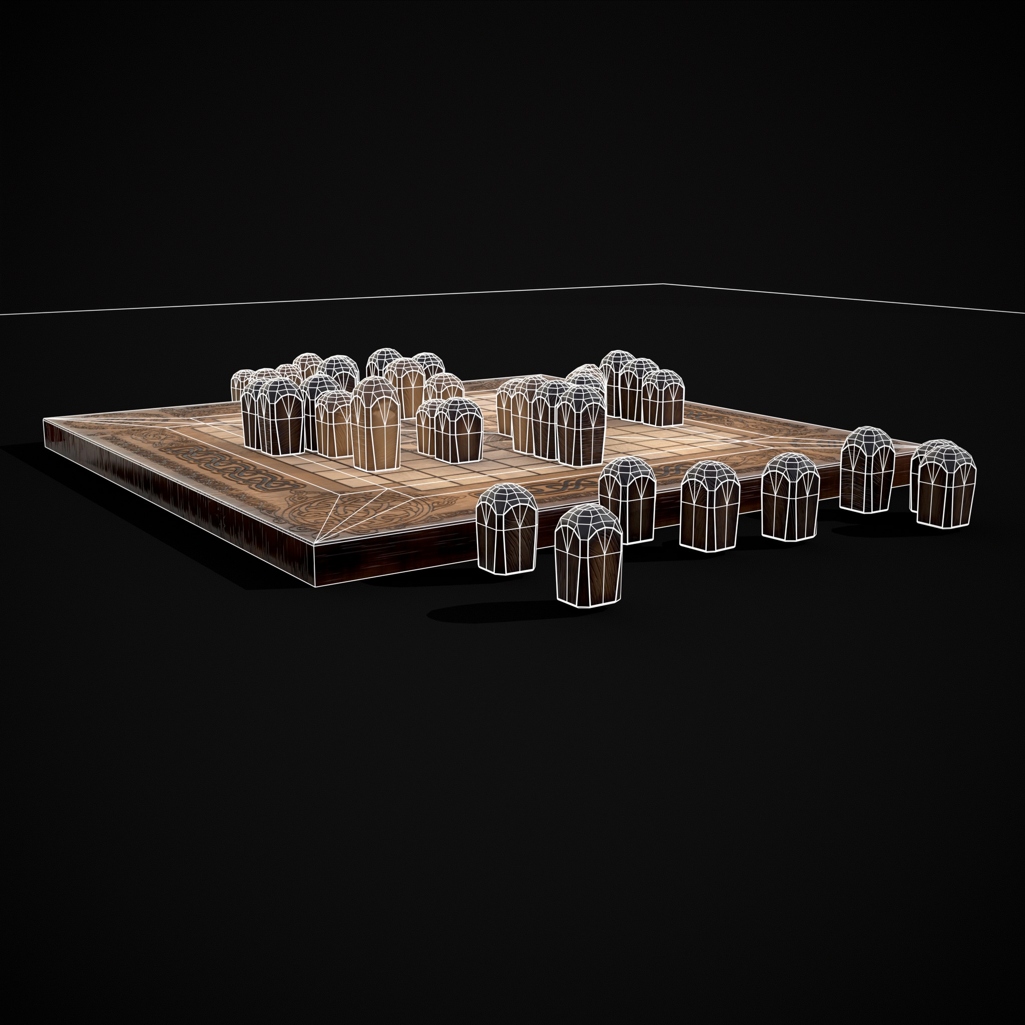 Wooden Carved Hnefatafl Viking Chess Set - 3D Model by Get Dead ...