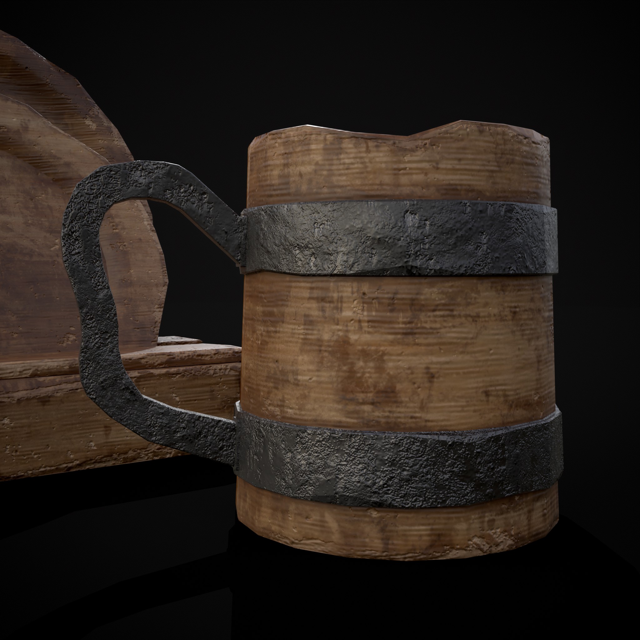 Wooden Medieval Dish Washing Set - 3D Model by Get Dead Entertainment