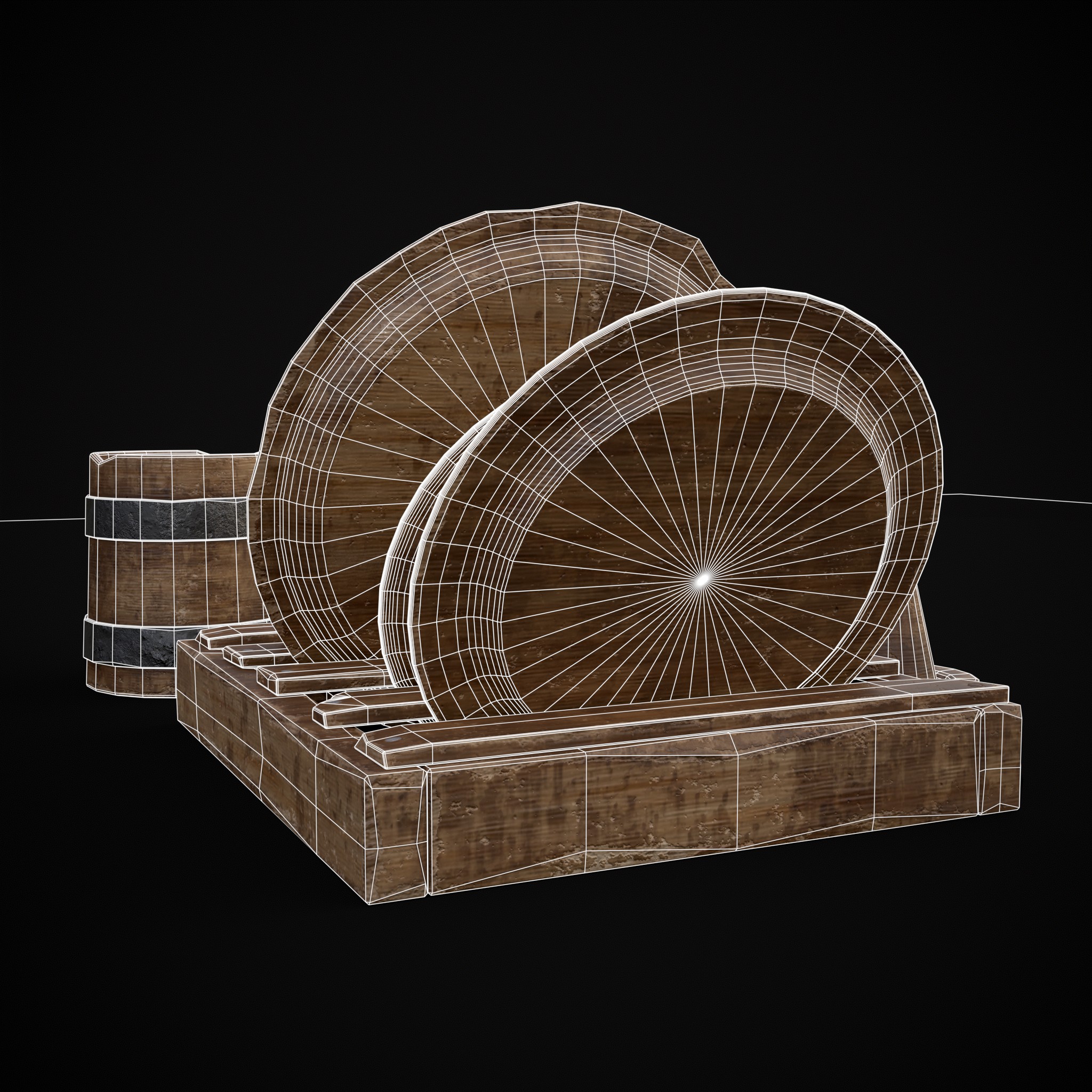 Wooden Medieval Dish Washing Set - 3D Model by Get Dead Entertainment