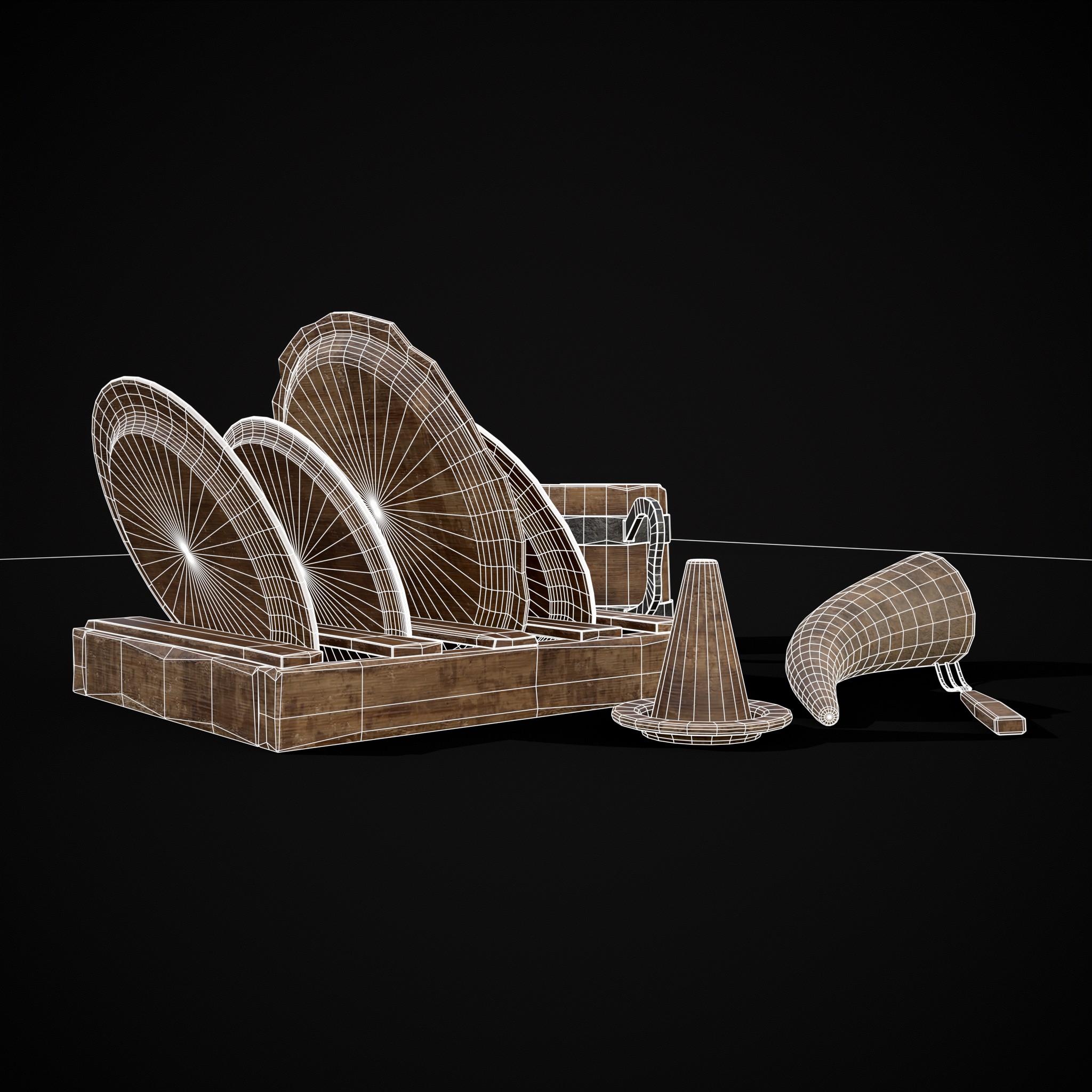 Wooden Medieval Dish Washing Set - 3D Model by Get Dead Entertainment