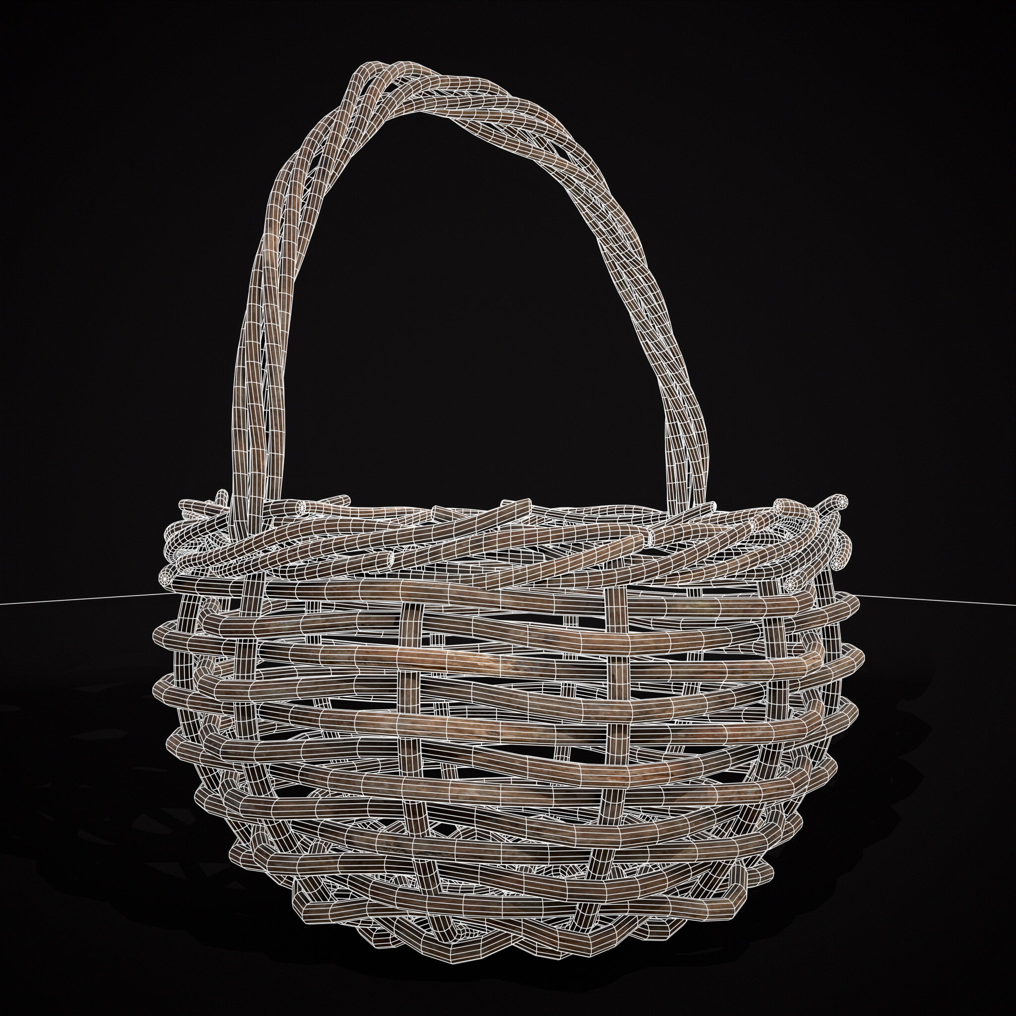 Wooden Root Basket - 3D Model by Get Dead Entertainment