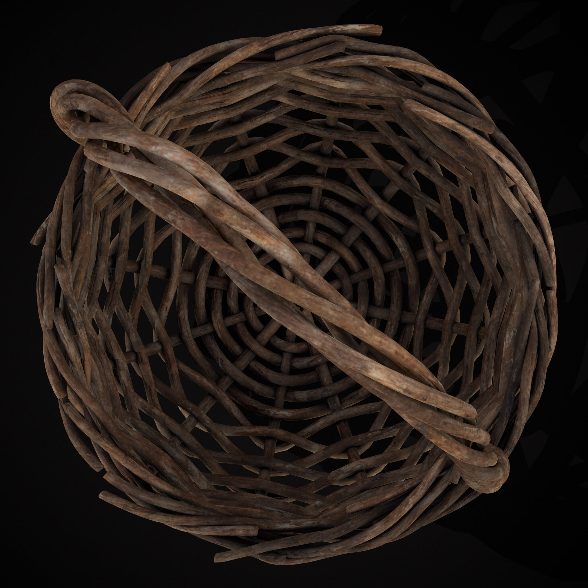 Wooden Root Basket - 3D Model by Get Dead Entertainment