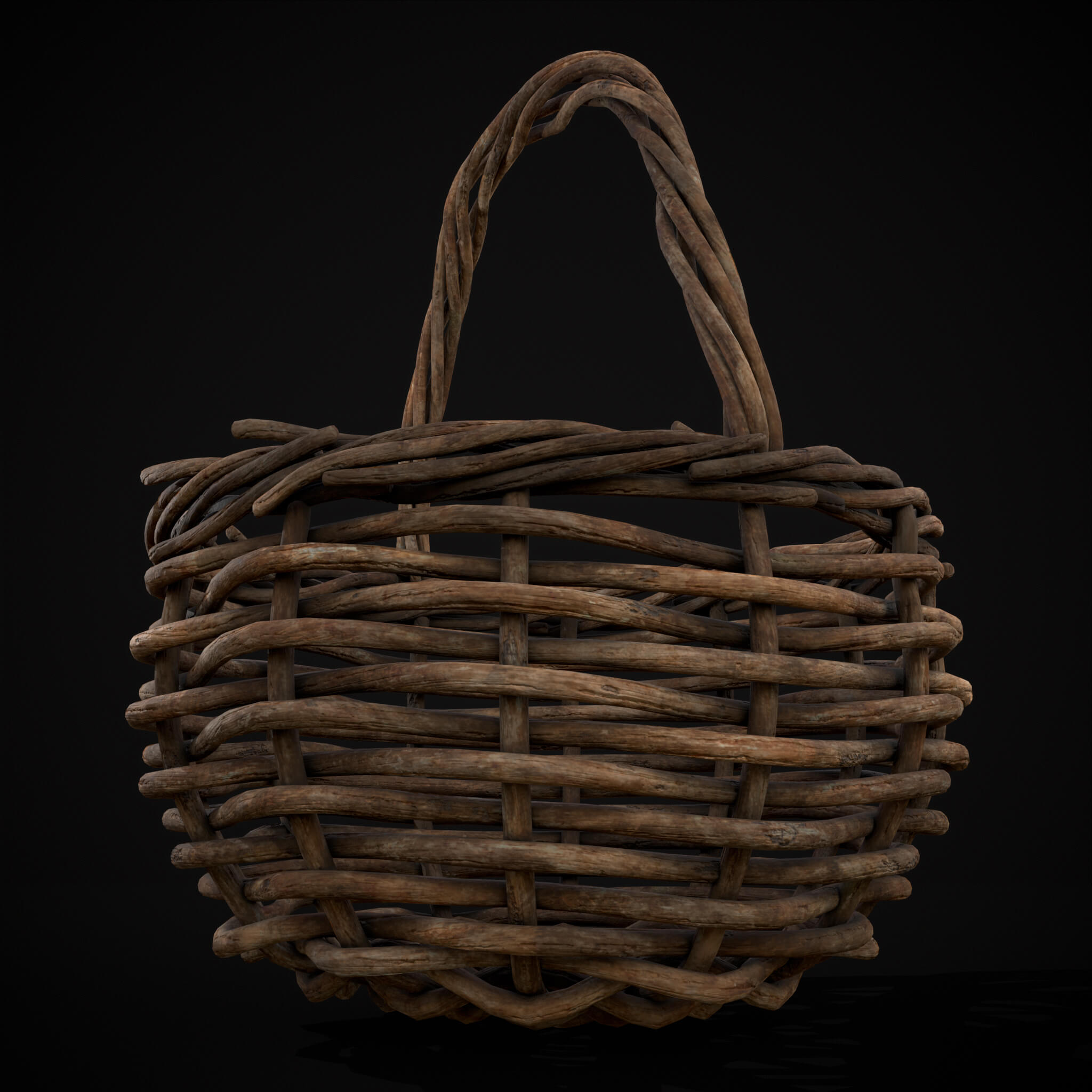 Wooden Root Basket - 3D Model by Get Dead Entertainment