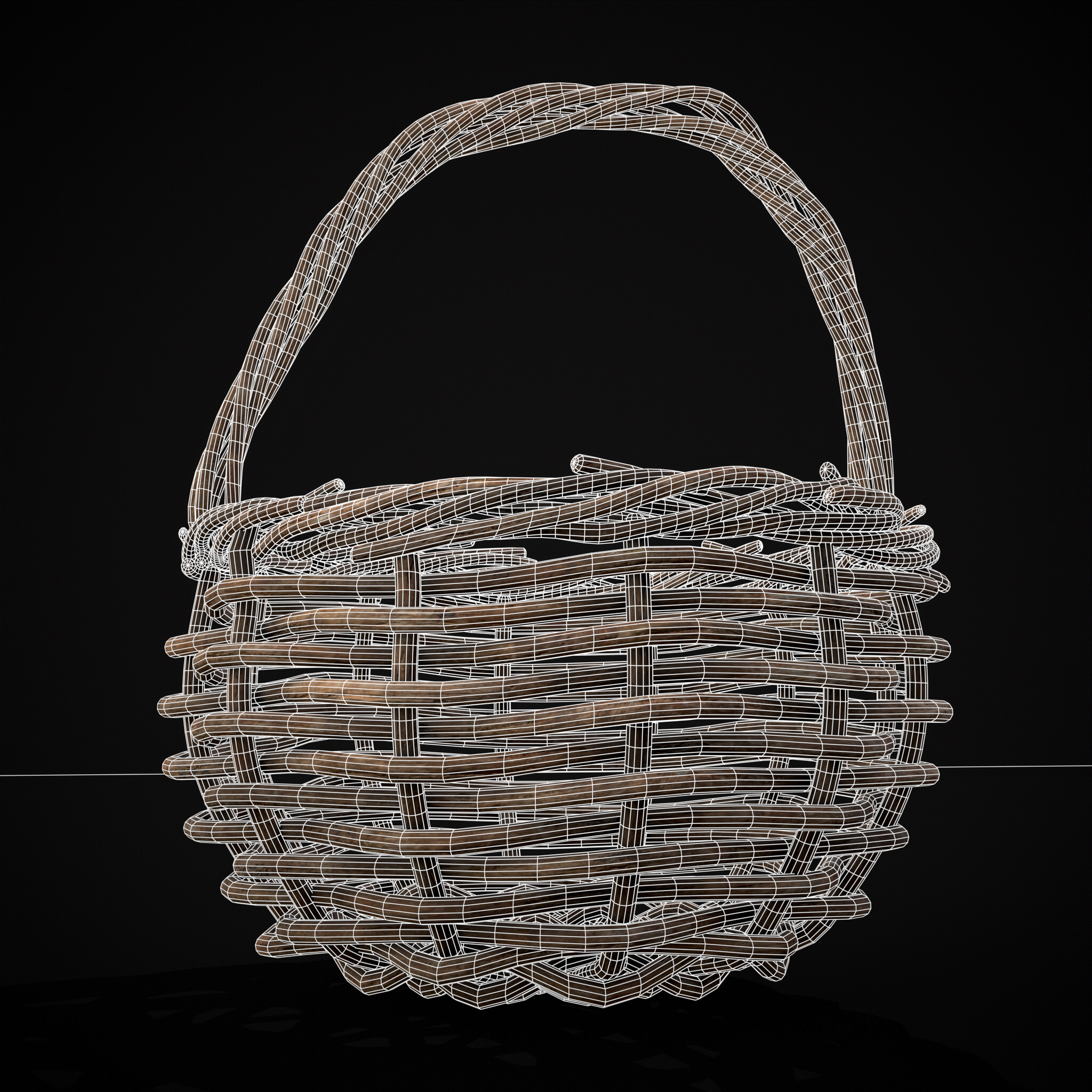 Wooden Root Basket - 3D Model by Get Dead Entertainment