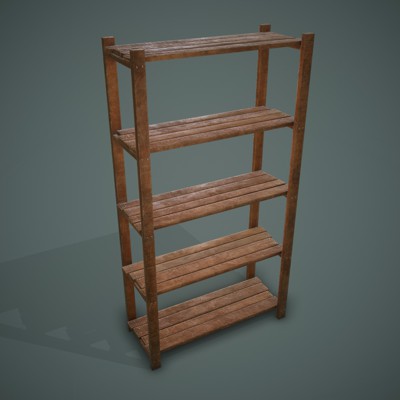 Wooden Shelves - 3D Model by Get Dead Entertainment