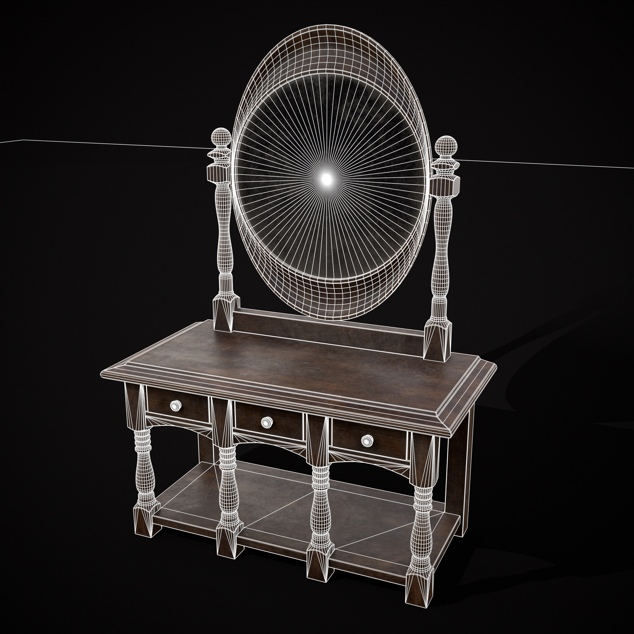 Wooden Vanity Set - 3D Model by Get Dead Entertainment