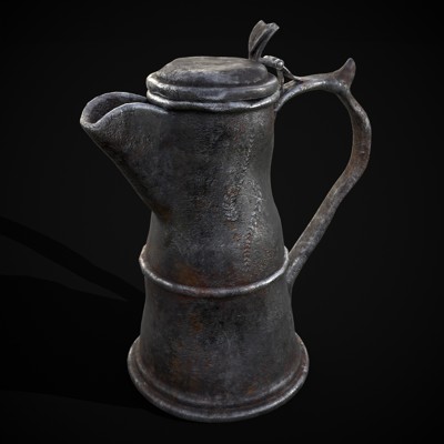 Worn Decorated Pewter Flagon - 3D Model by Get Dead Entertainment