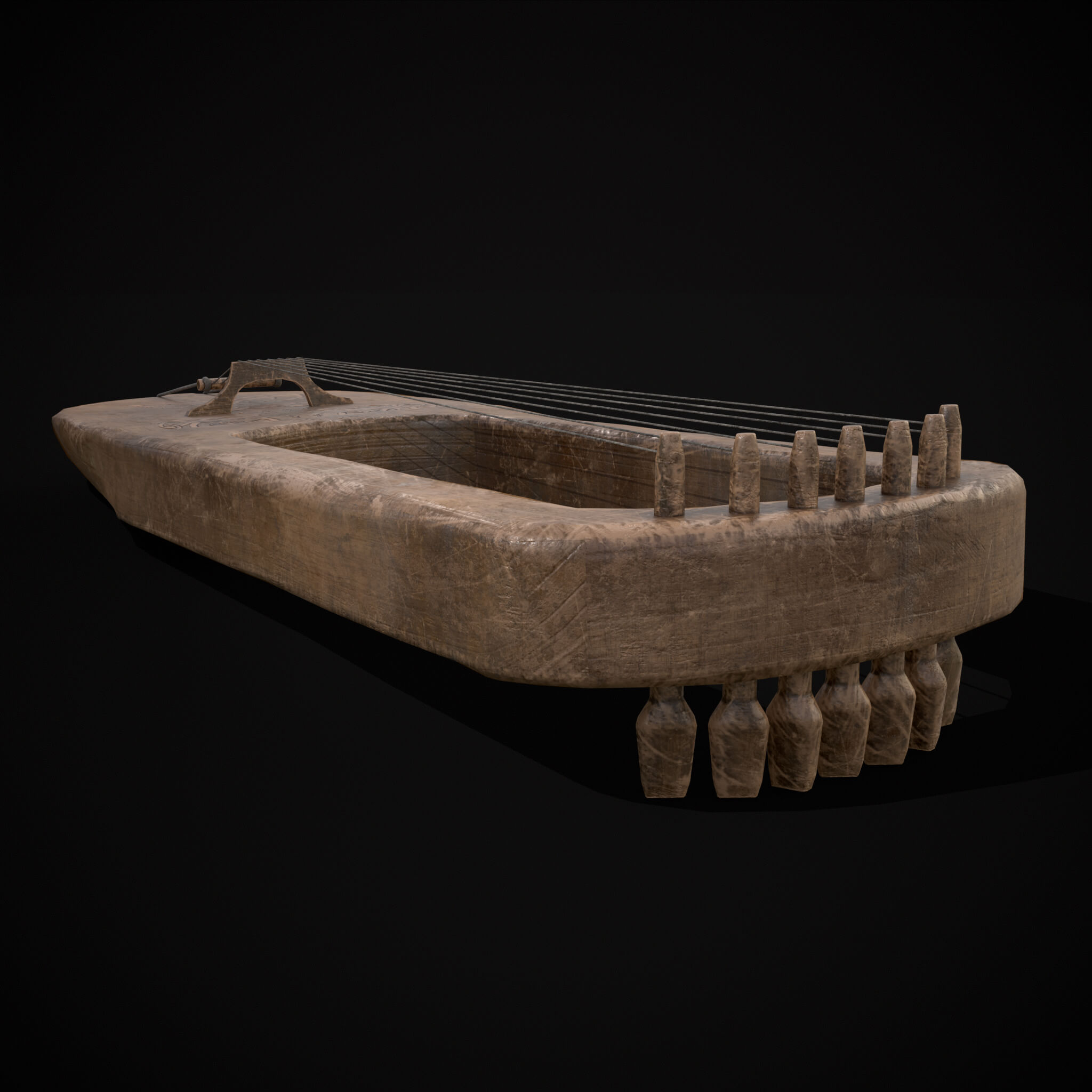 Worn Medieval Lyre - 3D Model by Get Dead Entertainment