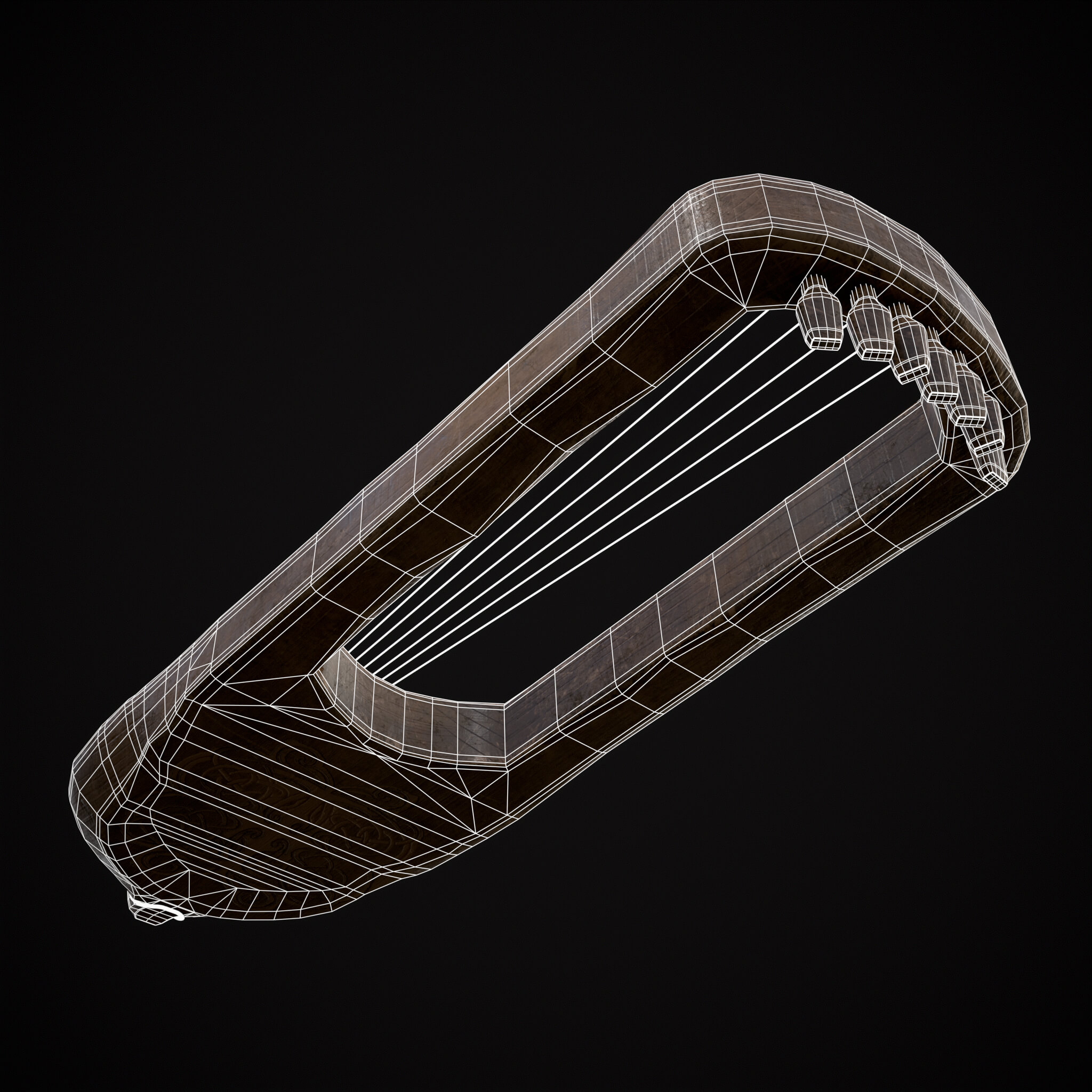 Worn Medieval Lyre - 3D Model by Get Dead Entertainment