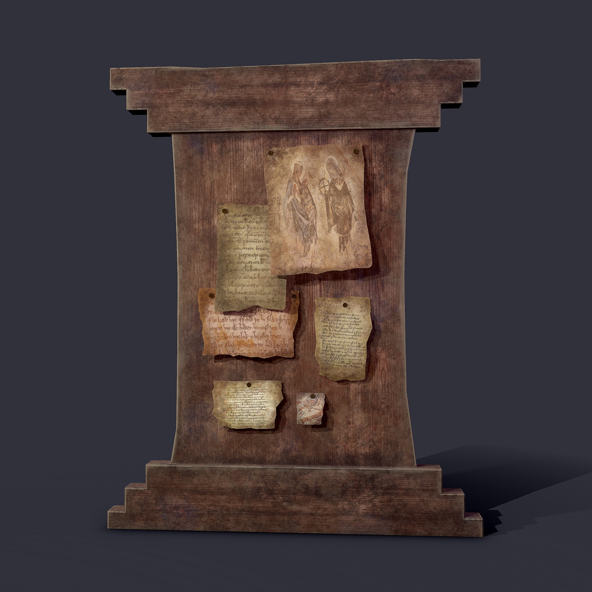 Worn Medieval Notice Board - 3D Model by Get Dead Entertainment