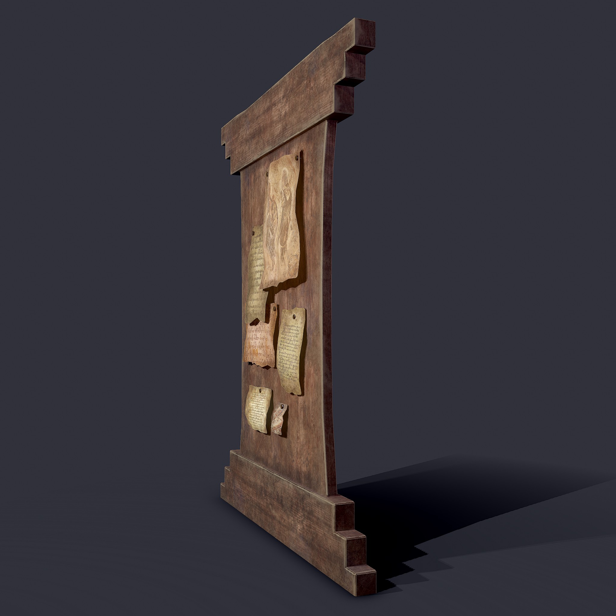 Worn Medieval Notice Board - 3D Model by Get Dead Entertainment