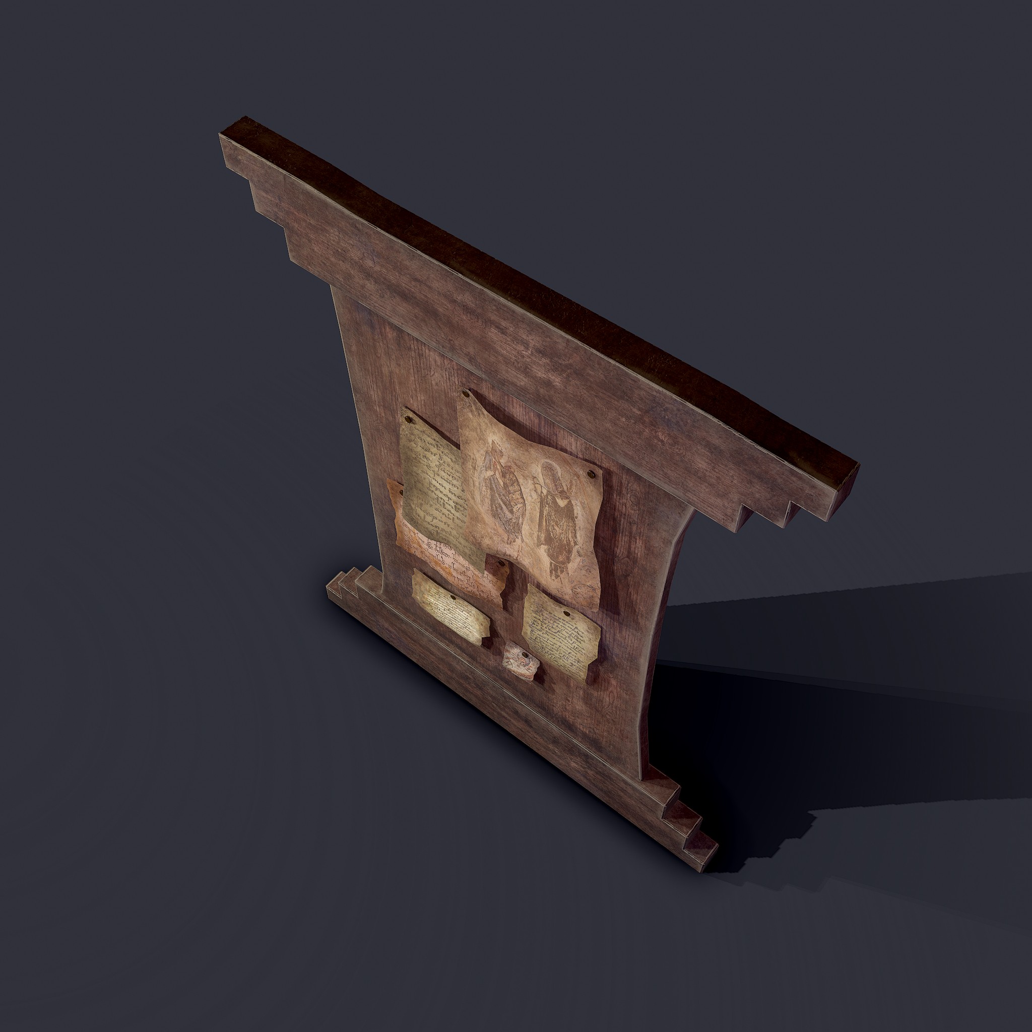 Worn Medieval Notice Board - 3D Model by Get Dead Entertainment