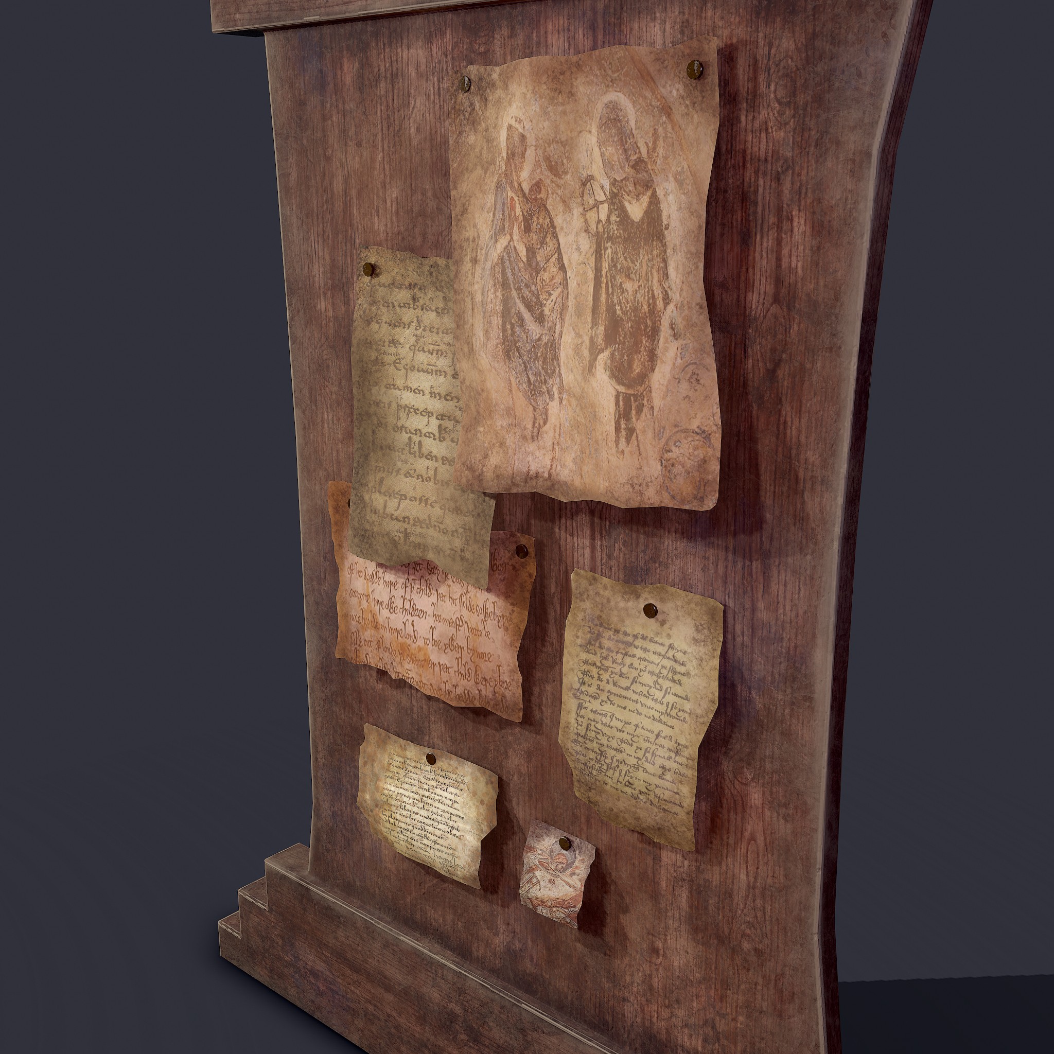 Worn Medieval Notice Board - 3D Model by Get Dead Entertainment