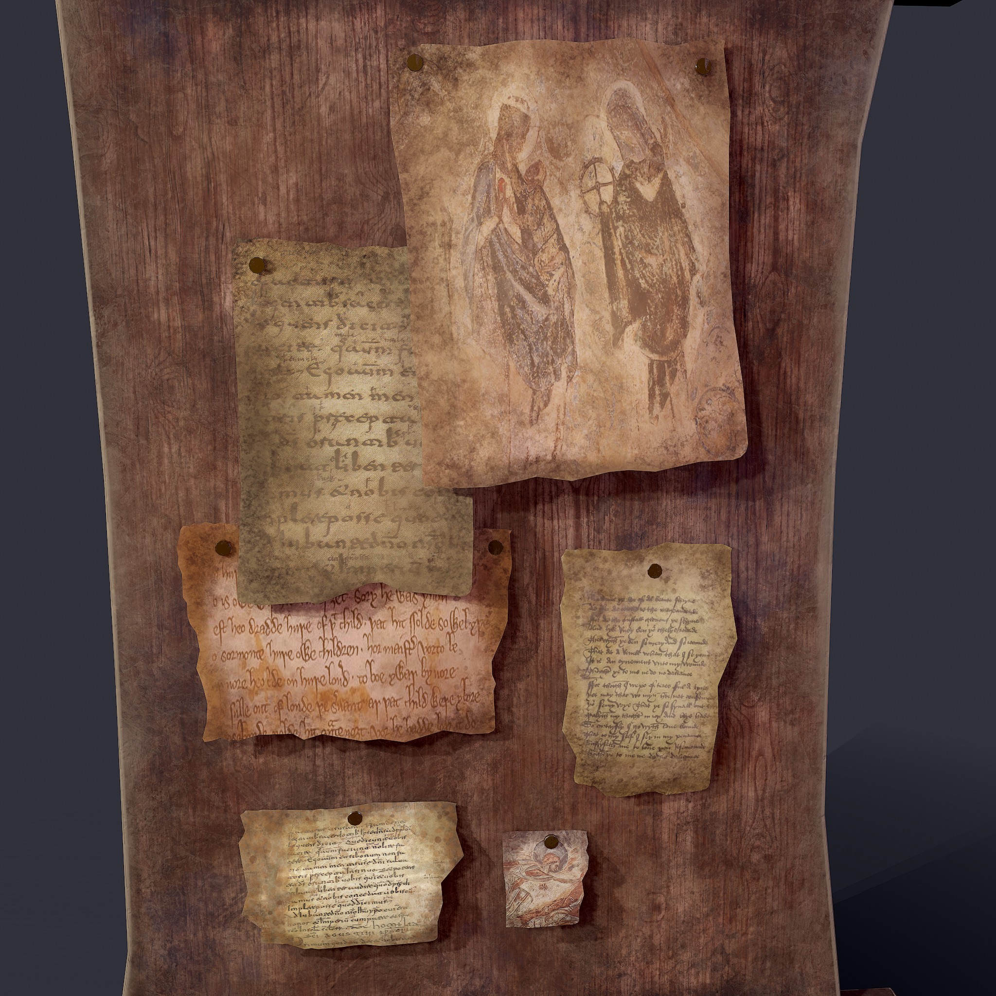 Worn Medieval Notice Board - 3D Model by Get Dead Entertainment