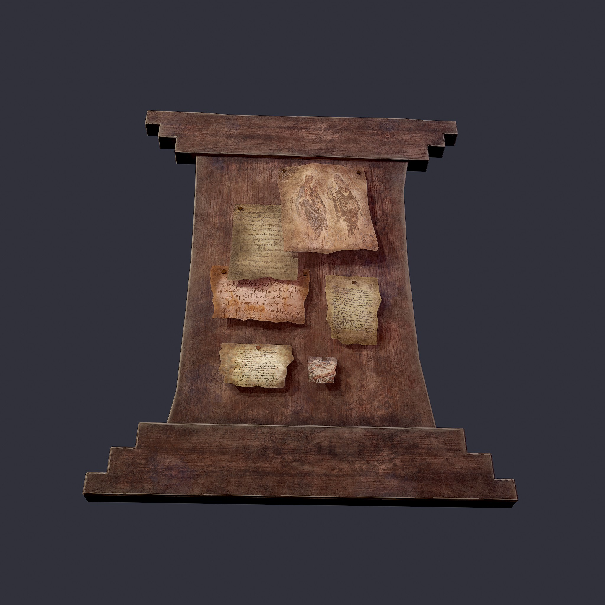 Worn Medieval Notice Board - 3D Model by Get Dead Entertainment