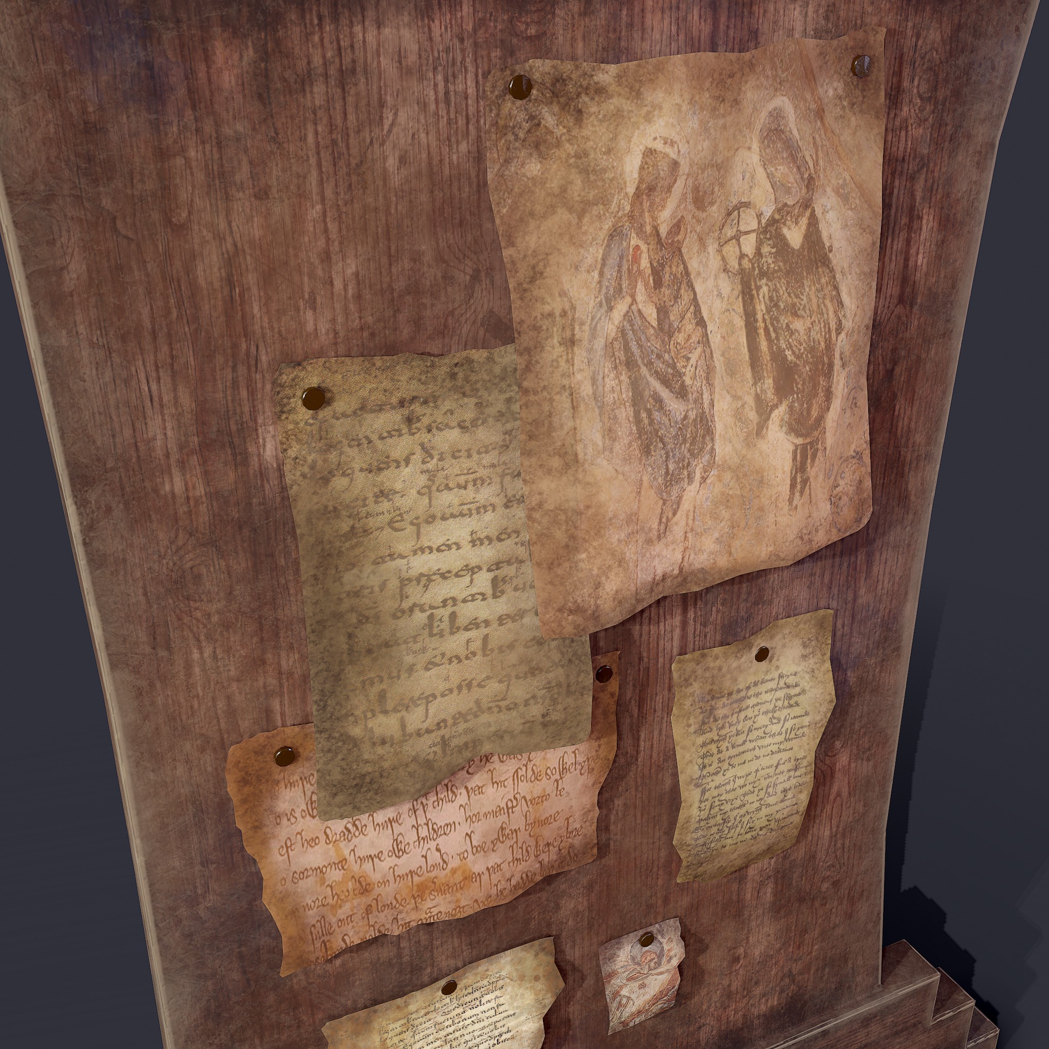 Worn Medieval Notice Board - 3D Model by Get Dead Entertainment