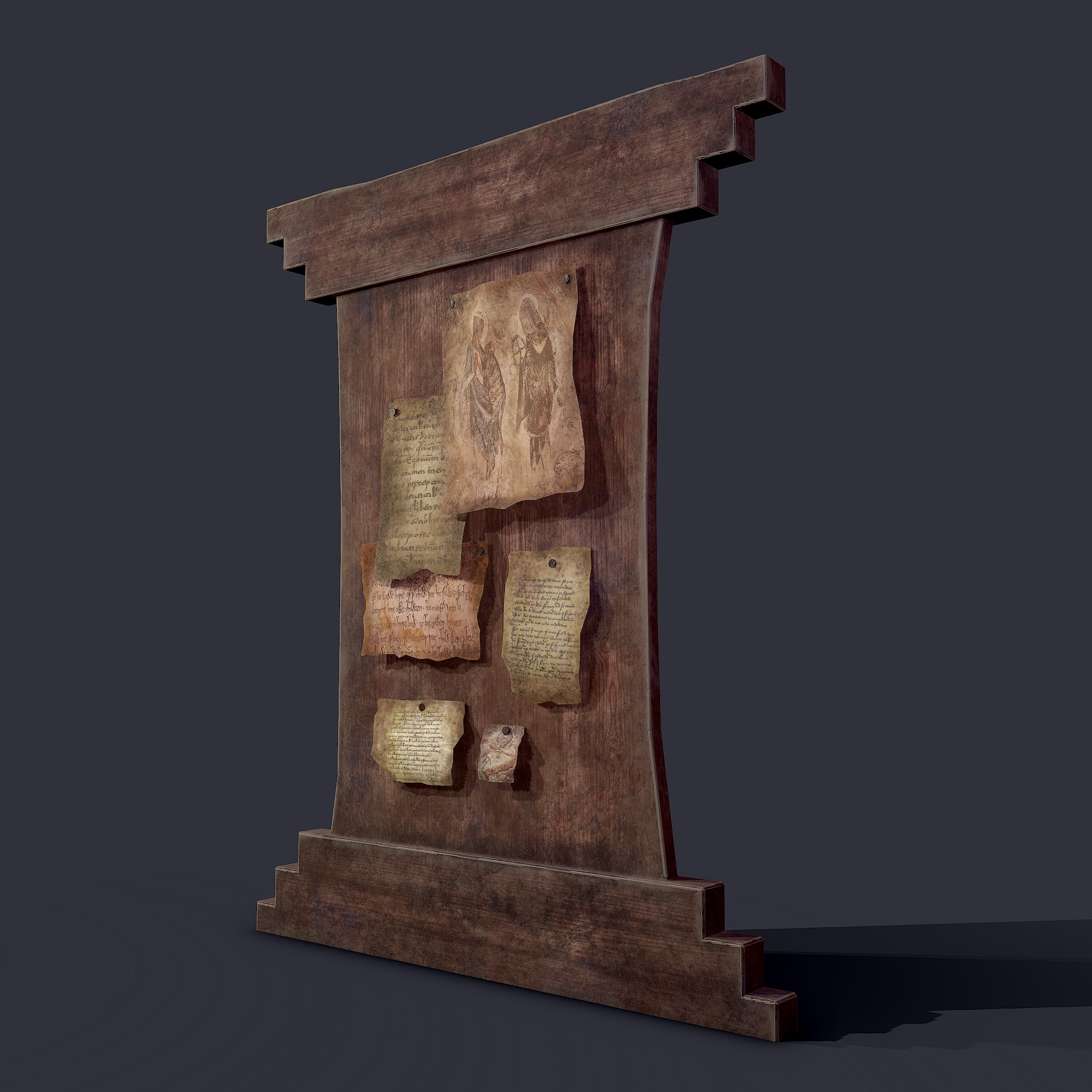 Worn Medieval Notice Board - 3D Model by Get Dead Entertainment