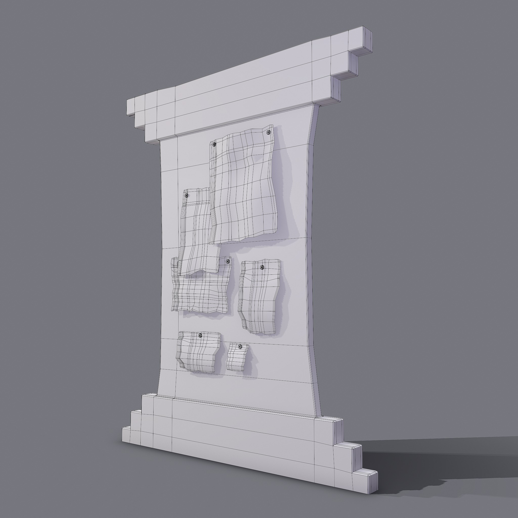 Worn Medieval Notice Board - 3D Model by Get Dead Entertainment