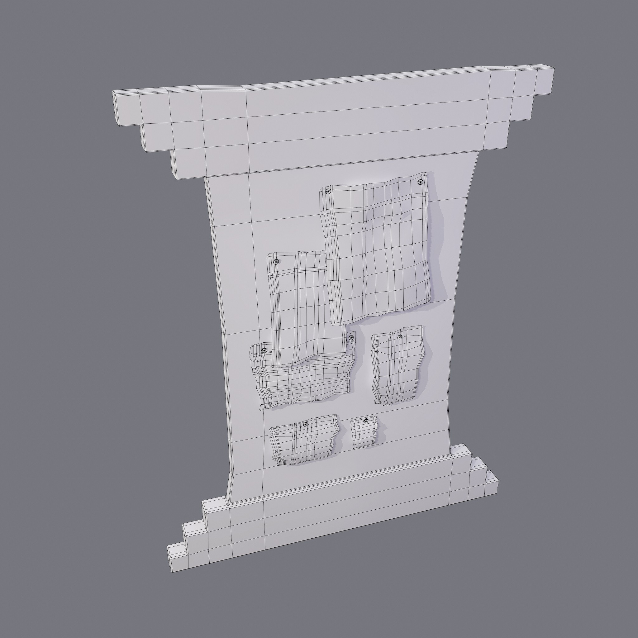 Worn Medieval Notice Board - 3D Model by Get Dead Entertainment