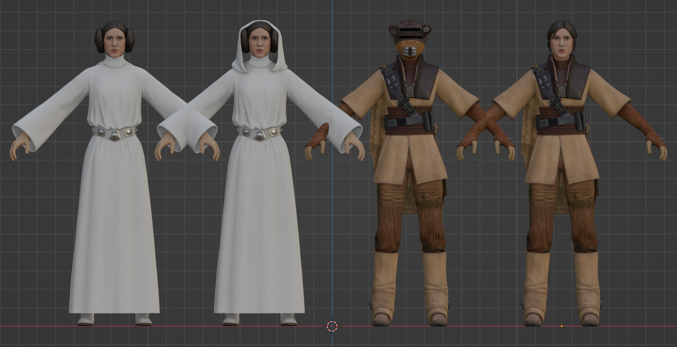 Leia Organa From Fortnite (All Styles) - 3D Model by geumy