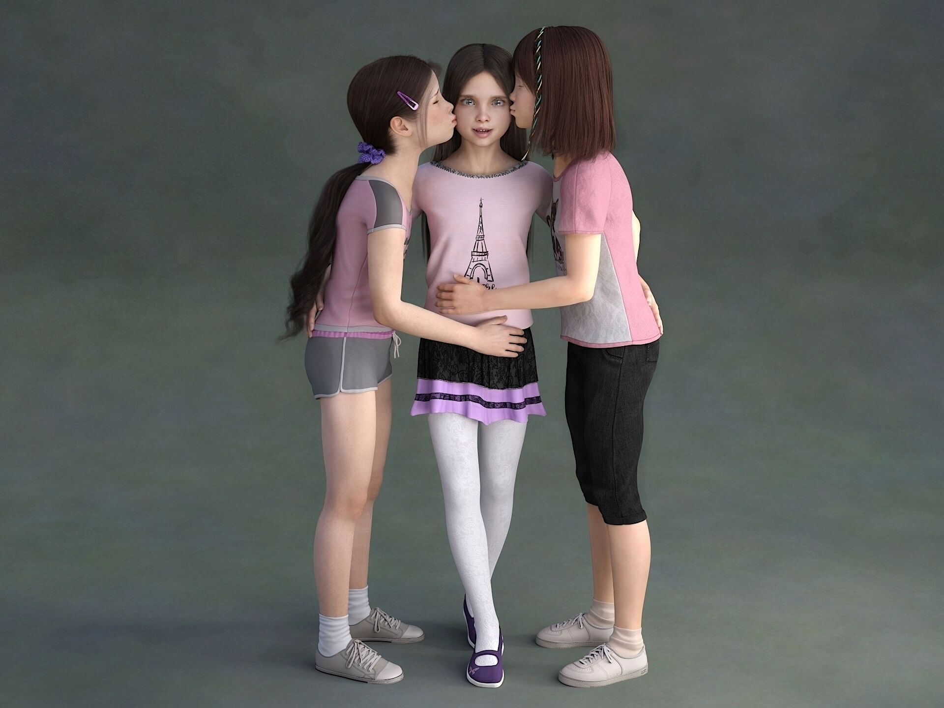 Larissa And Nastya And Darinka 3d Render Digital Art By Ghatanothoa