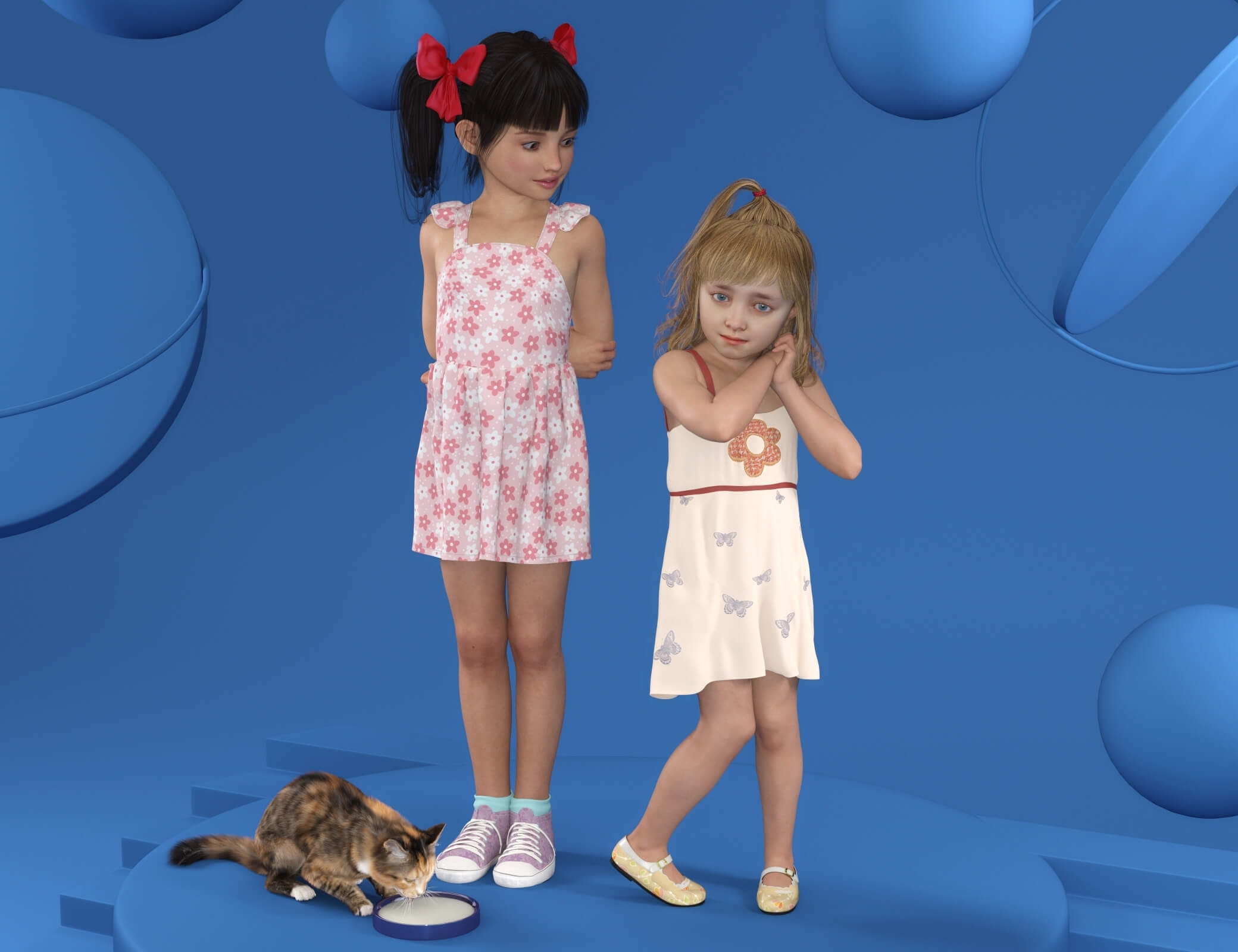 Trixie & Anushka 3D Render, Digital Art by Ghatanothoa