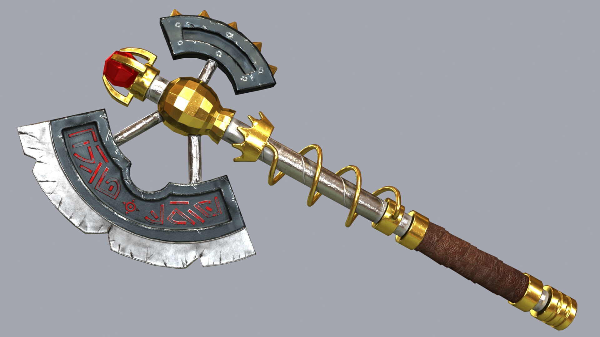 Axe Golden Stylised - 3D Model by Ghazi_D