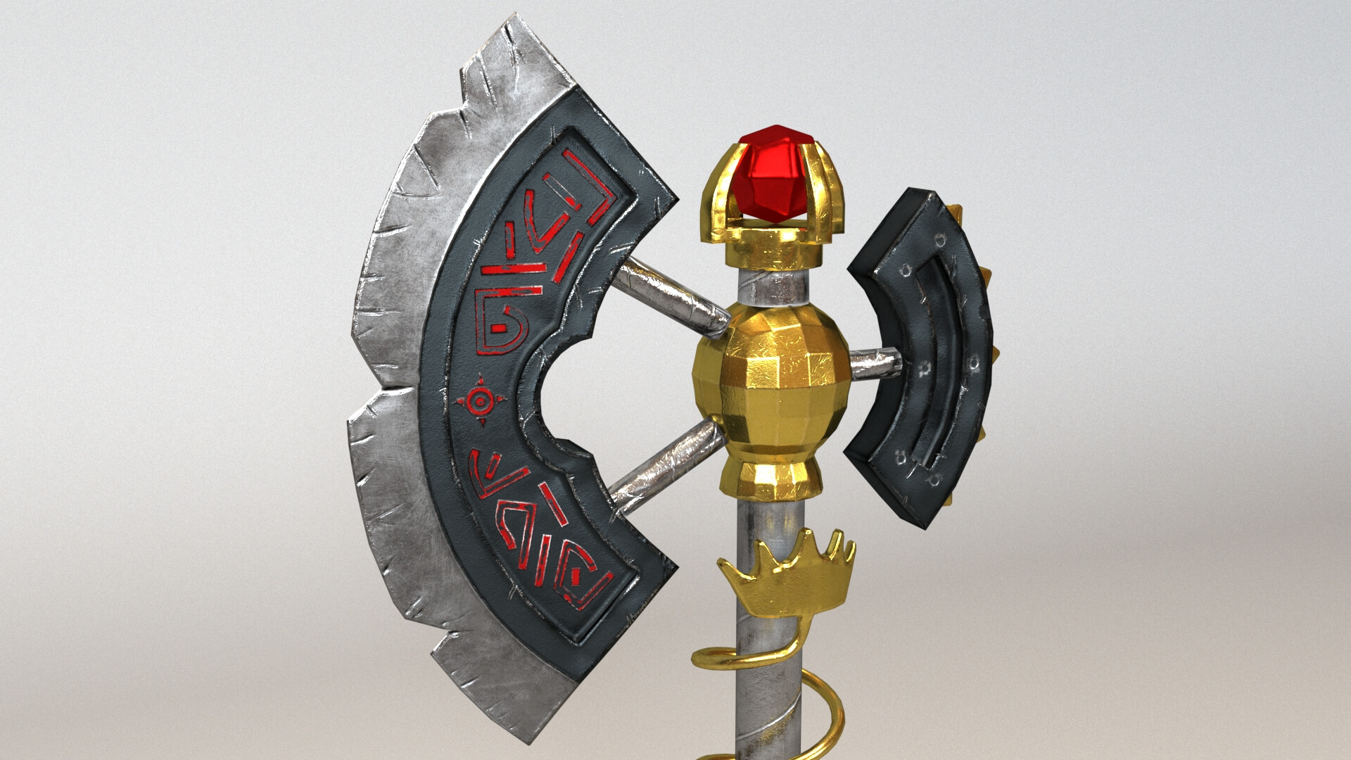 Axe Golden Stylised - 3D Model by Ghazi_D