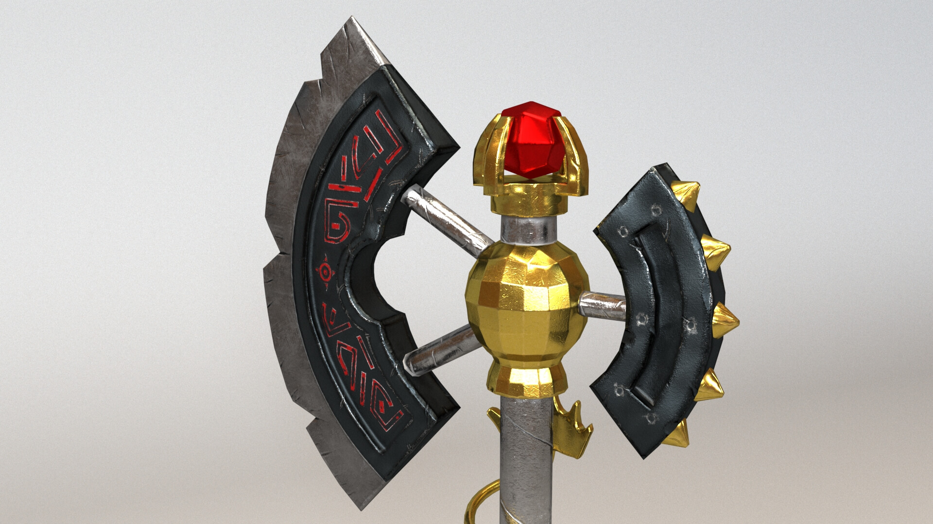 Axe Golden Stylised - 3D Model by Ghazi_D