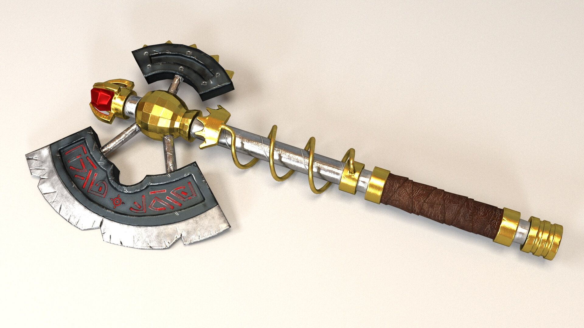 Axe Golden Stylised - 3D Model by Ghazi_D