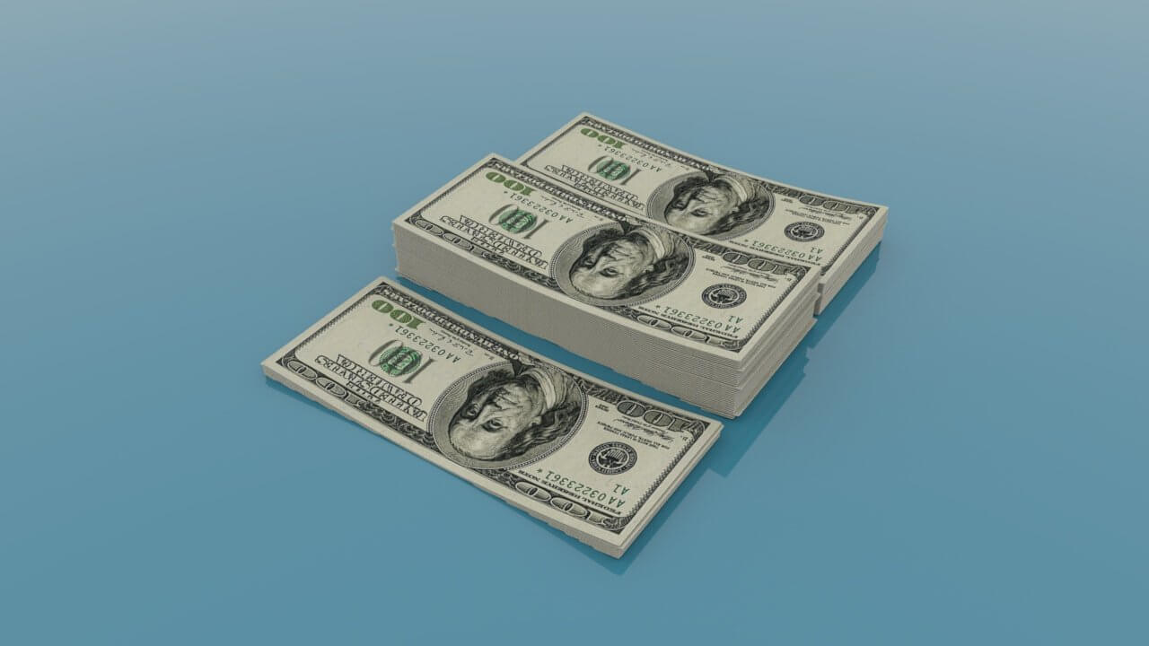 American Dollar - 3D Model by Ghulam Rasool