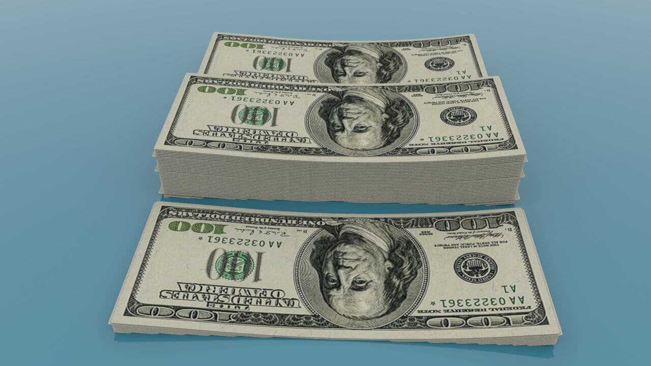 American Dollar - 3D Model by Ghulam Rasool