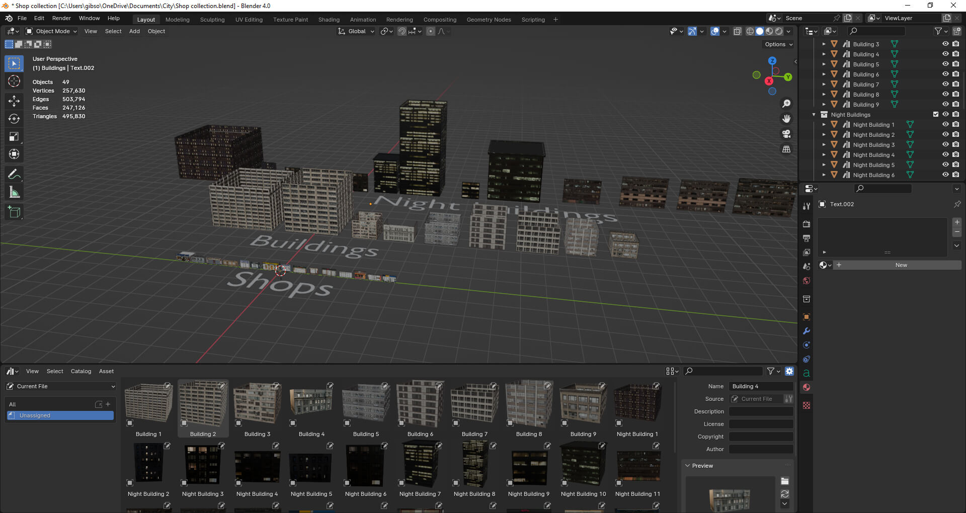Realistic Building Asset Pack: Buildings and Shops - 3D Model by Gibson K