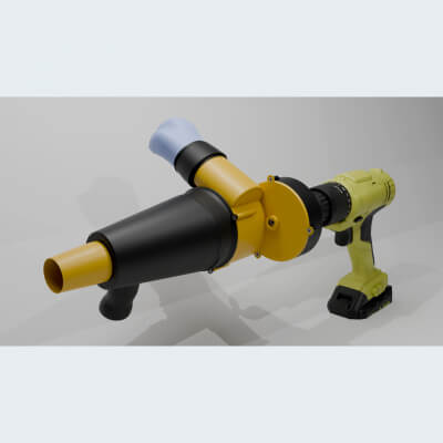 3D Printable Drill Powered Vacuum Cleaner/Blower by Gideonvdw