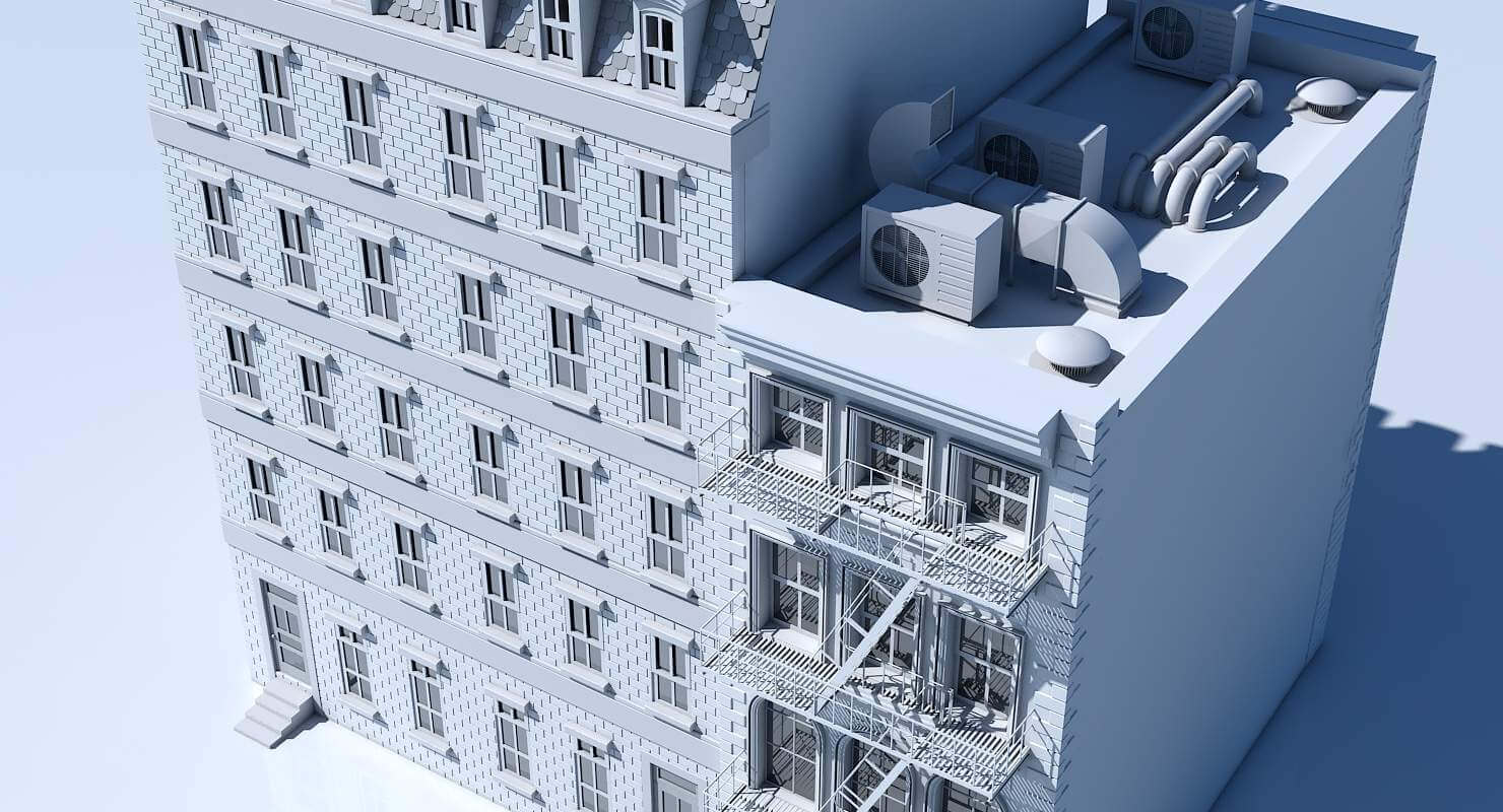 Commercial Building Facade 01 - 3D Model by Giimann