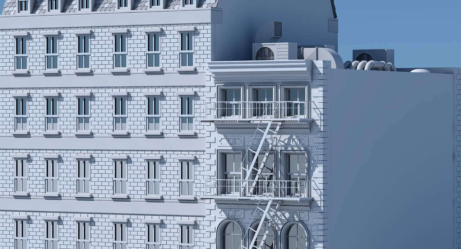 Commercial Building Facade 01 - 3D Model by Giimann