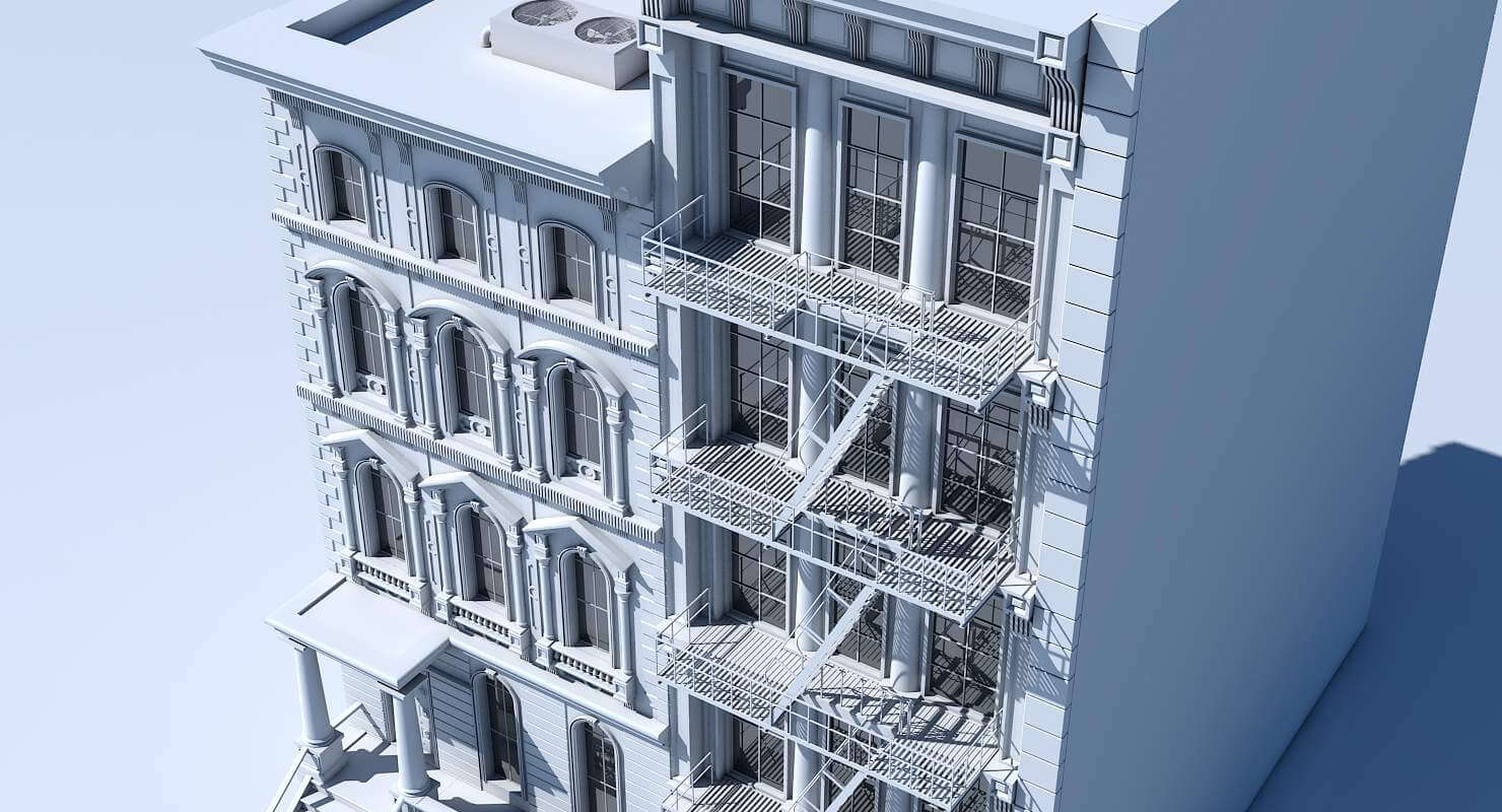 Commercial Building Facade 04 - 3D Model by Giimann