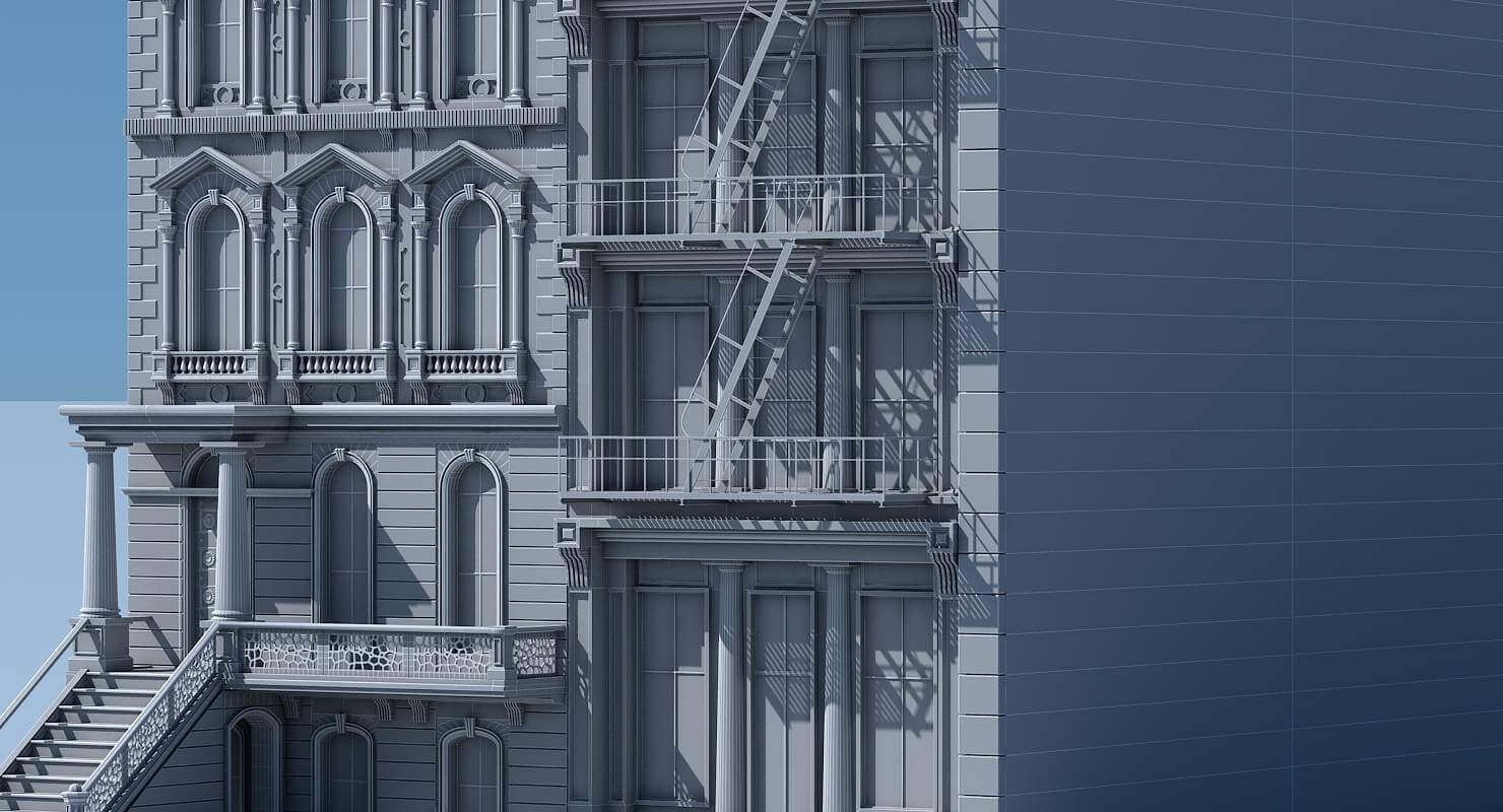 Commercial Building Facade 04 - 3D Model by Giimann