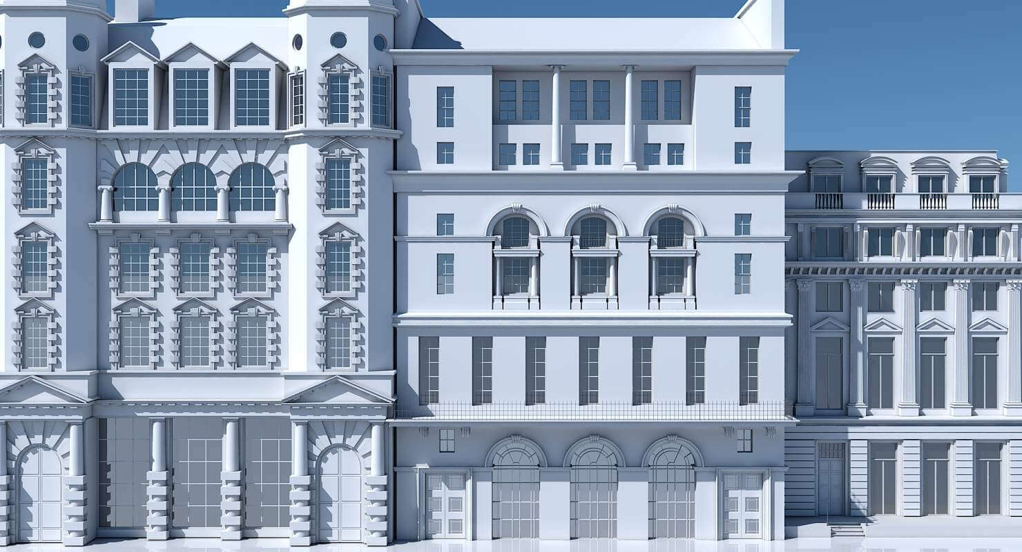 Commercial Building Facade 11 - 3D Model by Giimann