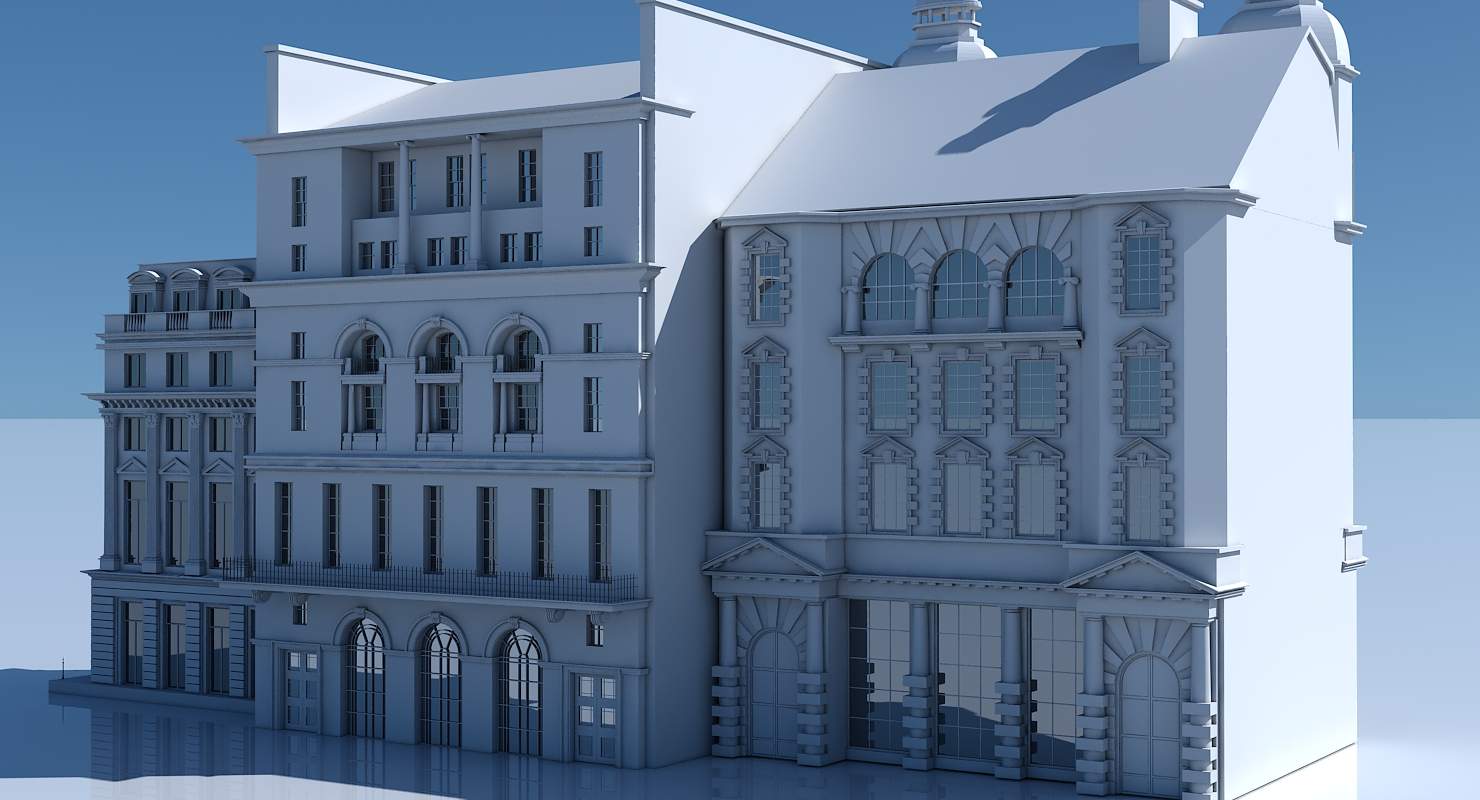 Commercial Building Facade 11 - 3D Model by Giimann