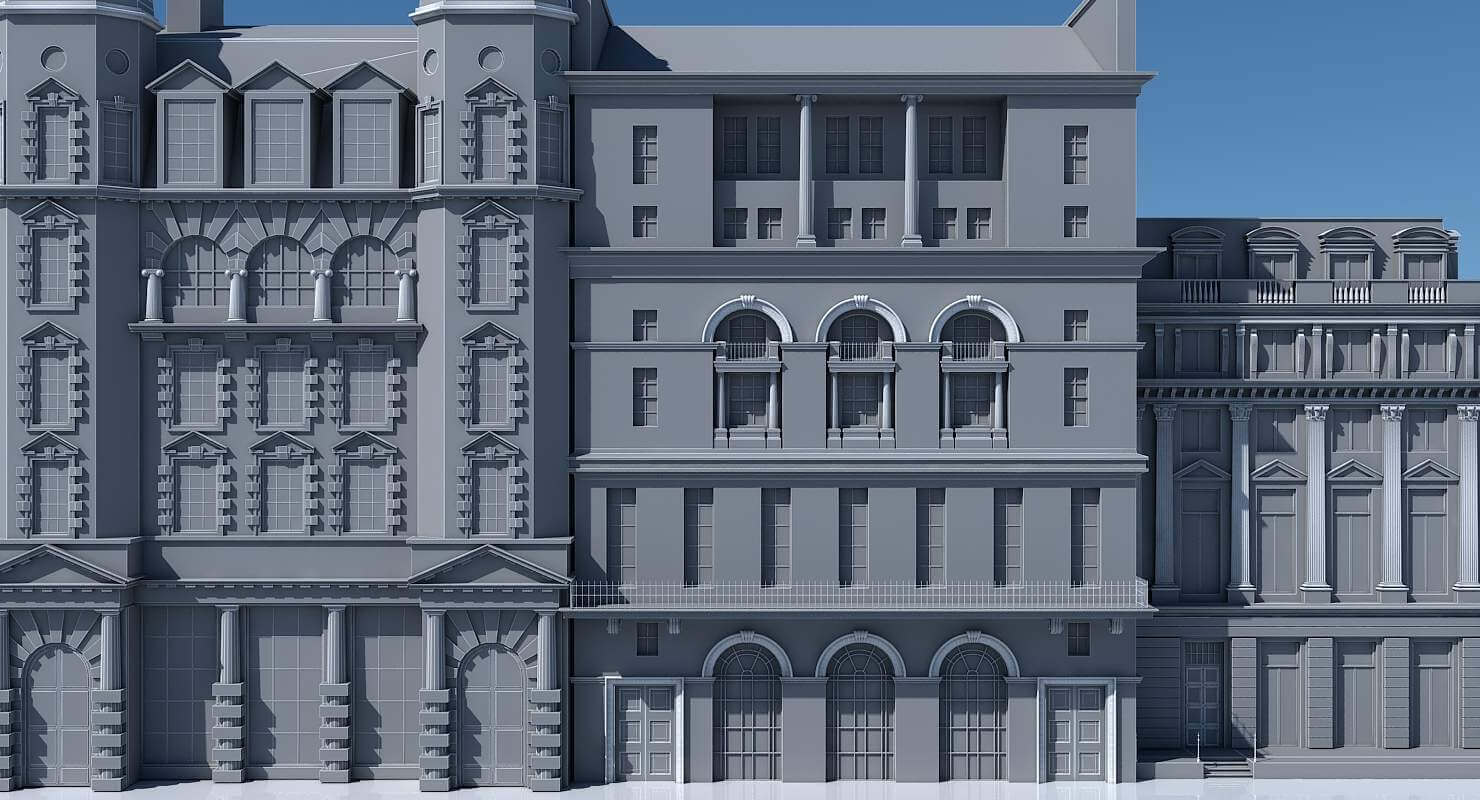 Commercial Building Facade 11 - 3D Model by Giimann