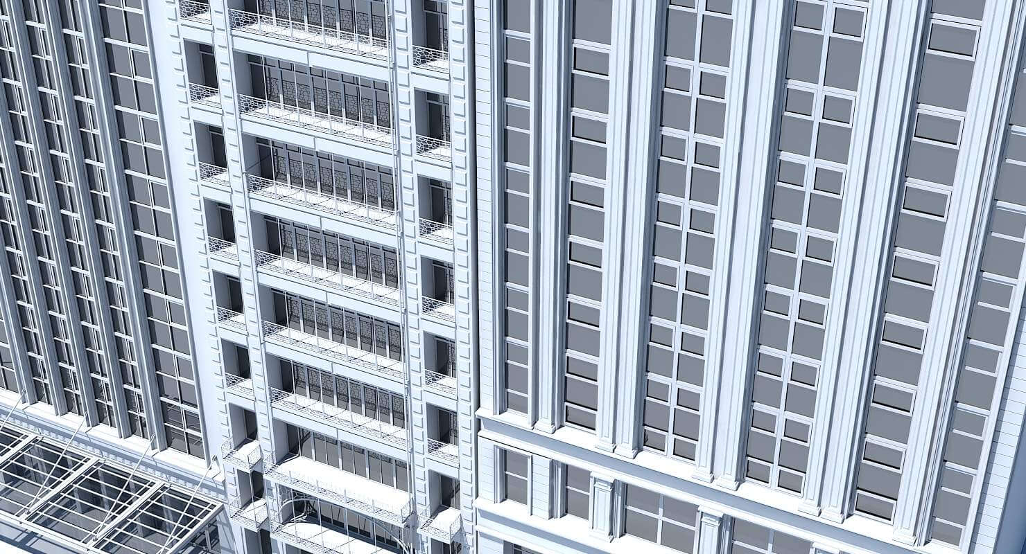 Commercial Building Facade 15 - 3D Model by Giimann